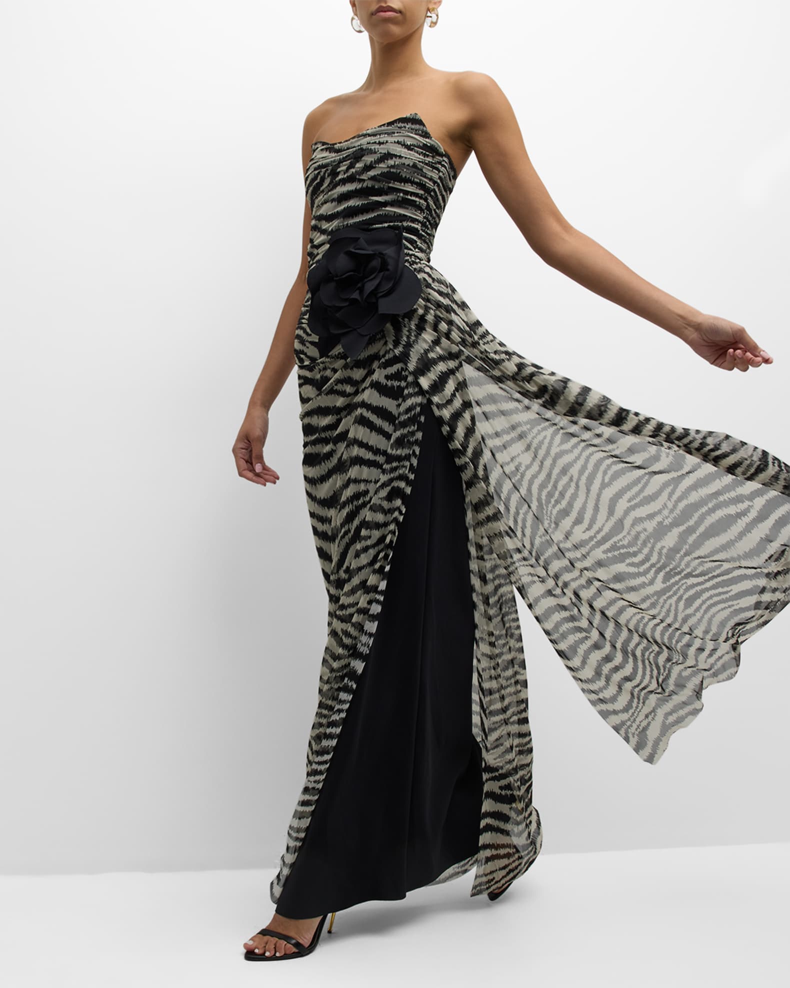 Chiara Boni La Petite Robe Strapless Animal-Print Column Gown | Neiman ...