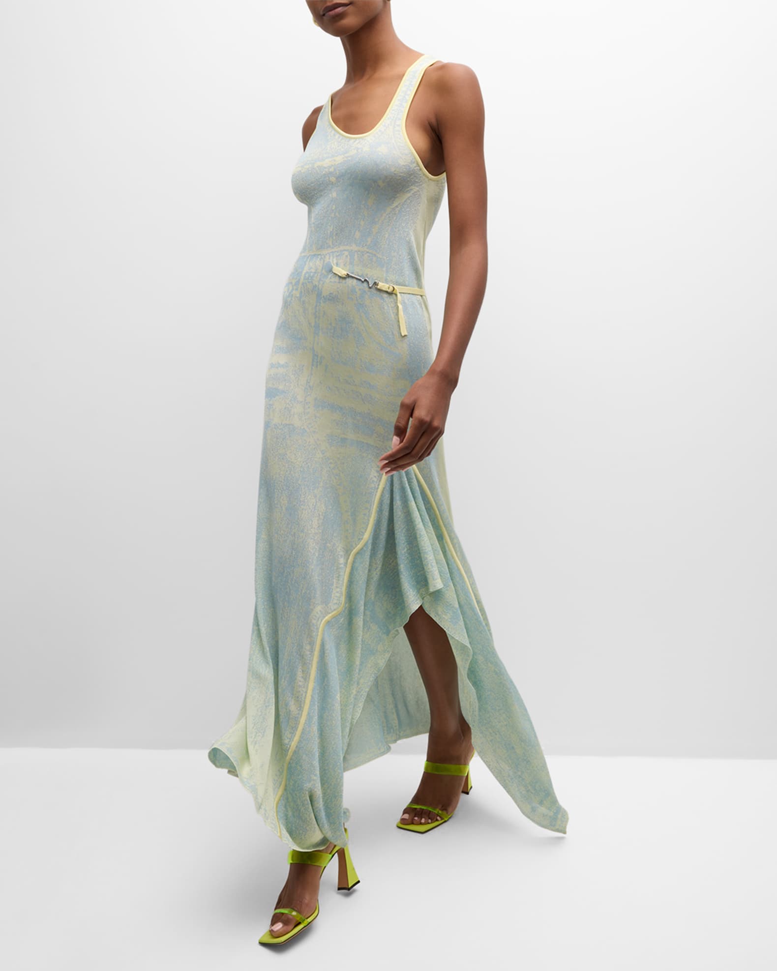 PH5 Peony Sleeveless Long Ruffle Slit Dress | Neiman Marcus
