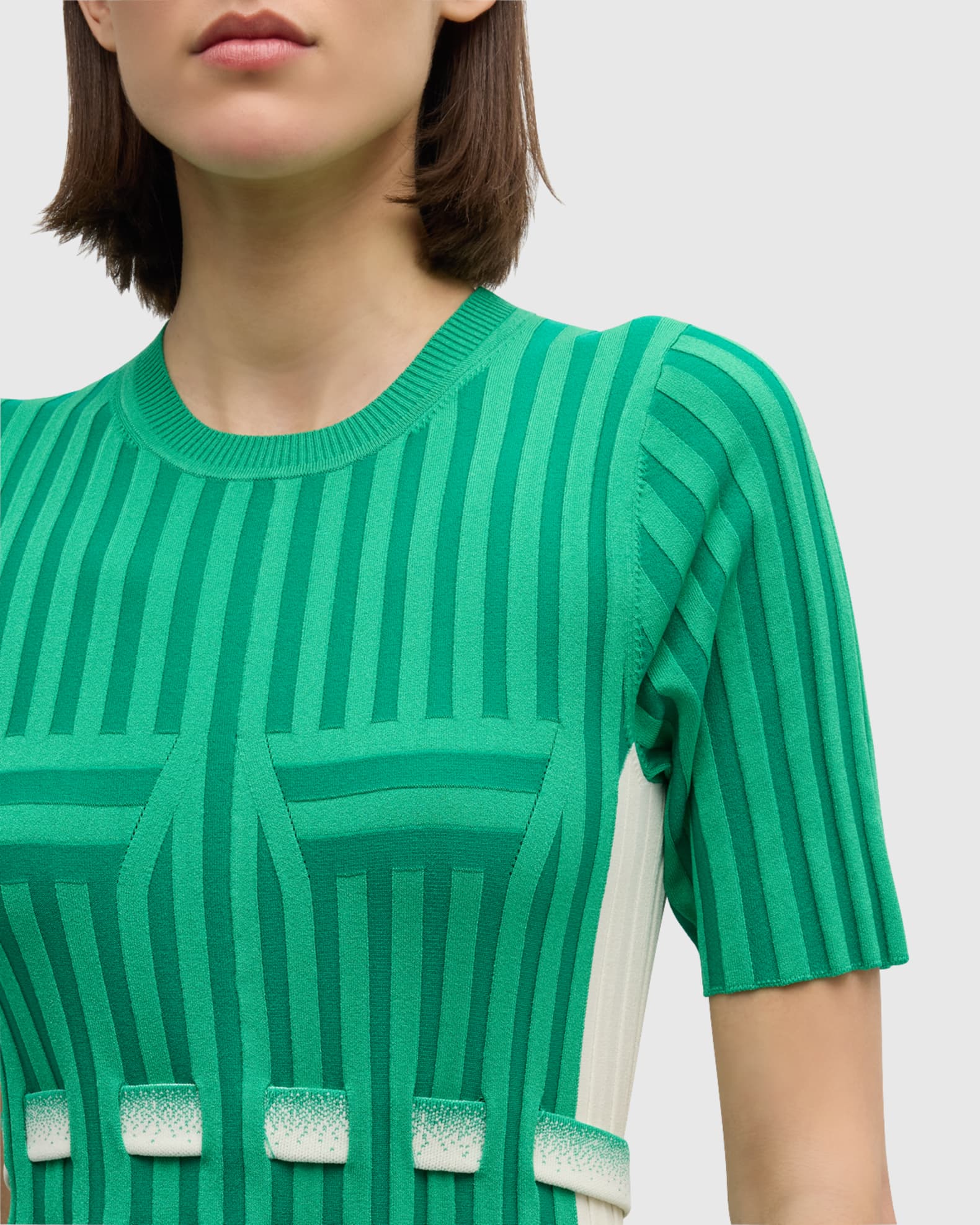 PH5 Jodie Two-Tone Wavy Side-Slit Midi Dress | Neiman Marcus