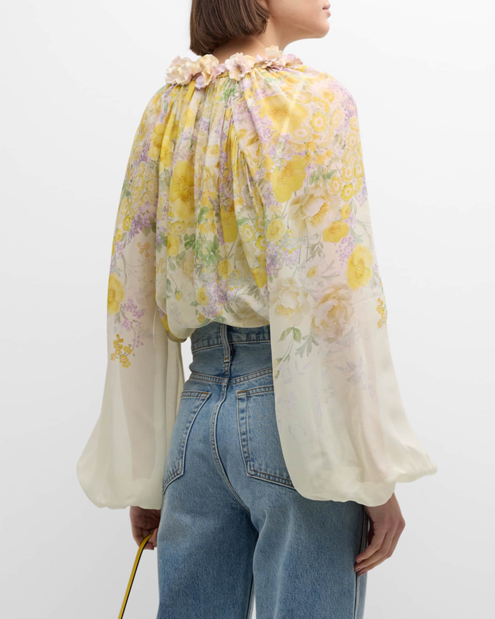 Zimmermann Harmony Floral Billow Blouse | Neiman Marcus