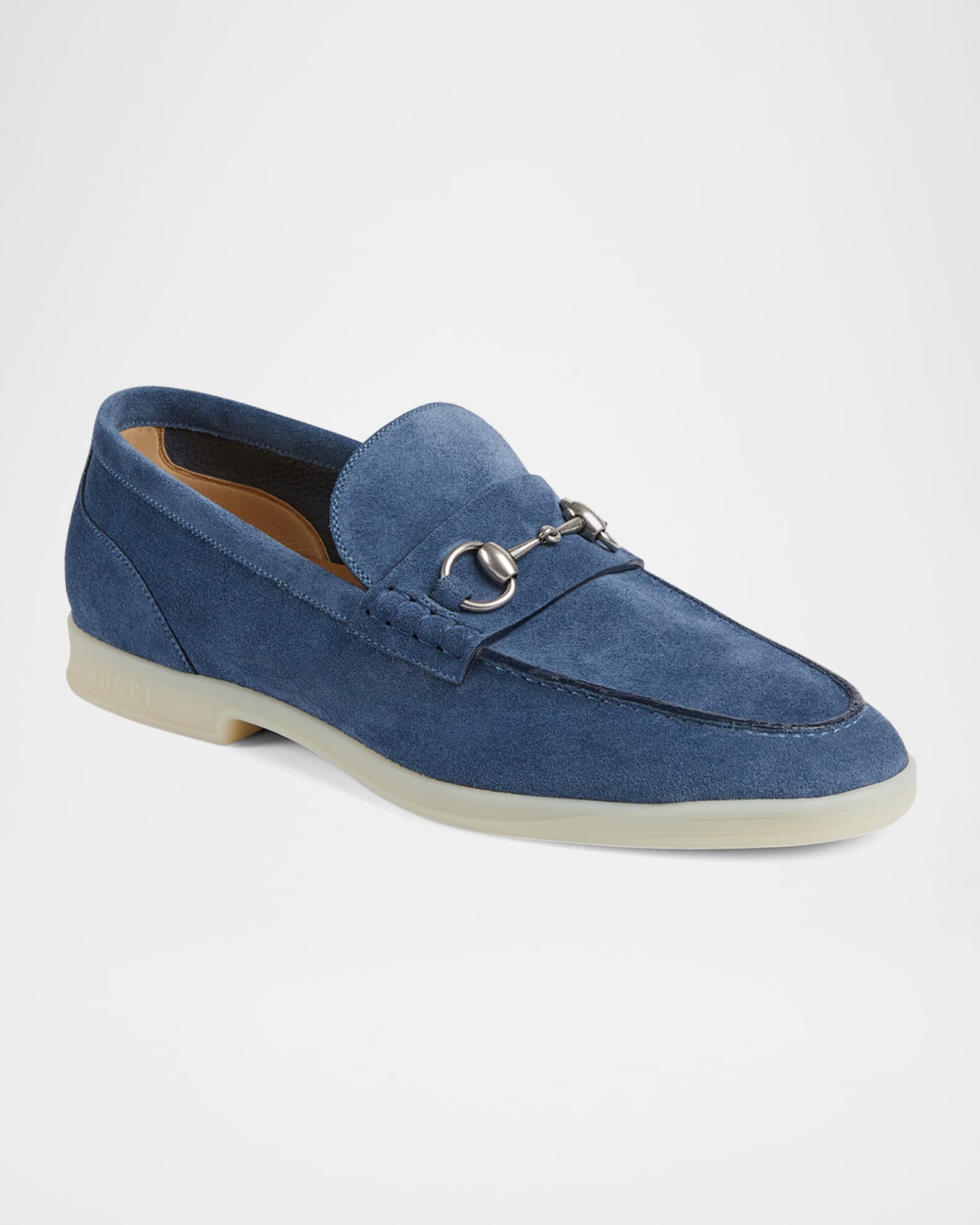 Gucci Men's Konrad Suede Bit Loafers | Neiman Marcus