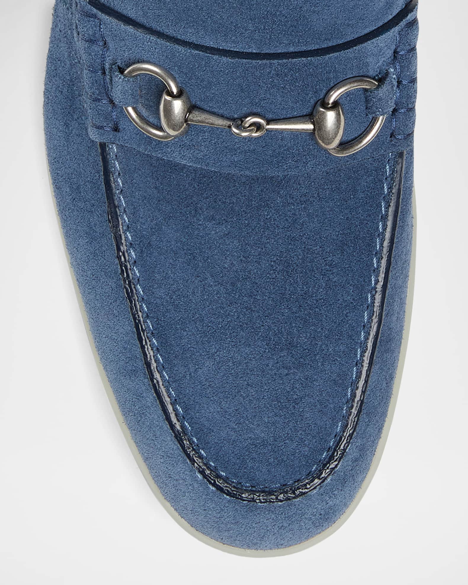 Gucci Men's Konrad Suede Bit Loafers | Neiman Marcus