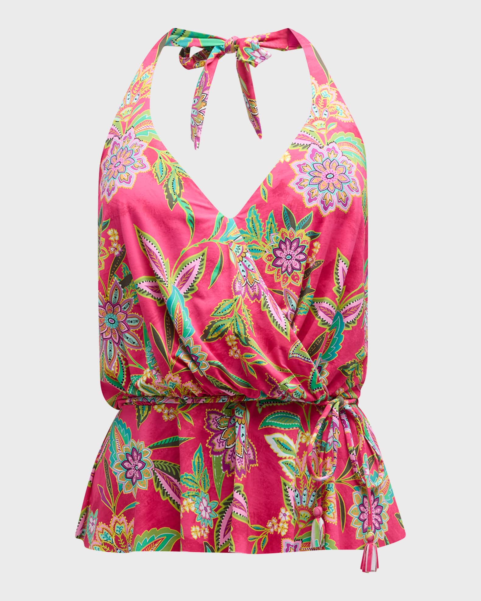 Johnny Was Flamingo Tankini Swim Top | Neiman Marcus