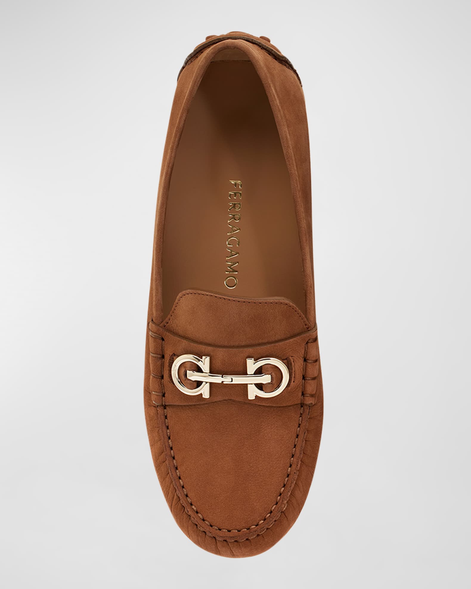 Ferragamo Odilia Suede Gancini Bit Driver Loafers | Neiman Marcus