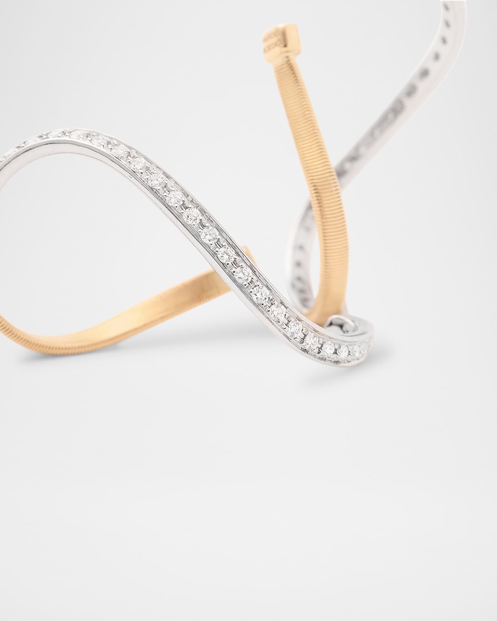 Marco Bicego Marrakech 18K Gold Twisted Irregular Diamond Earrings ...