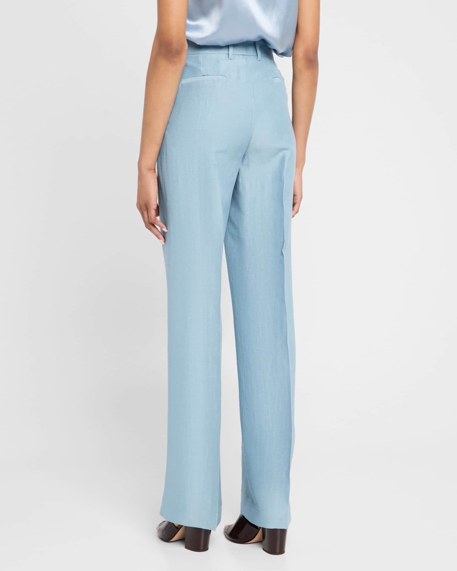Lafayette 148 New York Gates High-Rise Straight-Leg Linen-Blend Pants ...