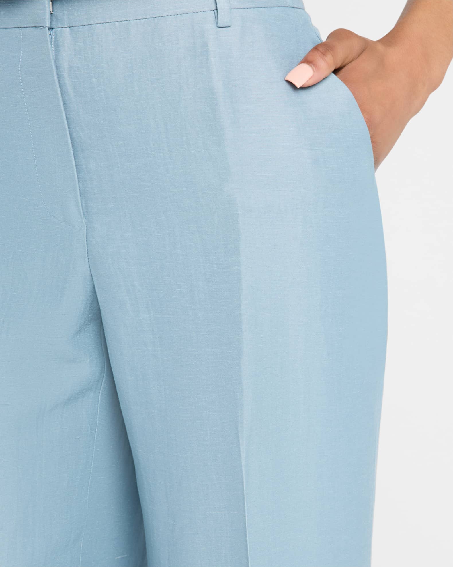 Lafayette 148 New York Gates High-Rise Straight-Leg Linen-Blend Pants ...