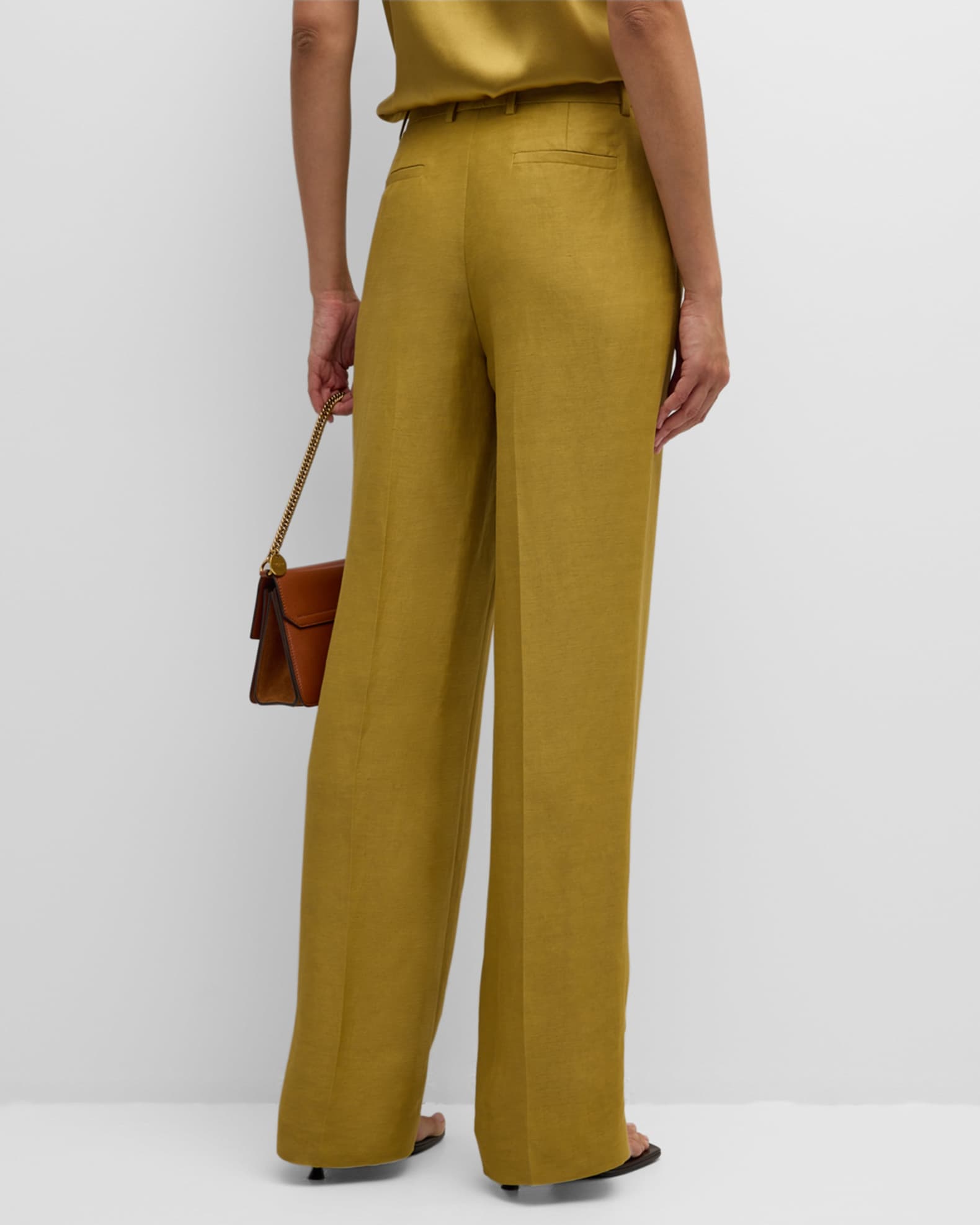Lafayette 148 New York Gates High-Rise Straight-Leg Linen-Blend Pants ...