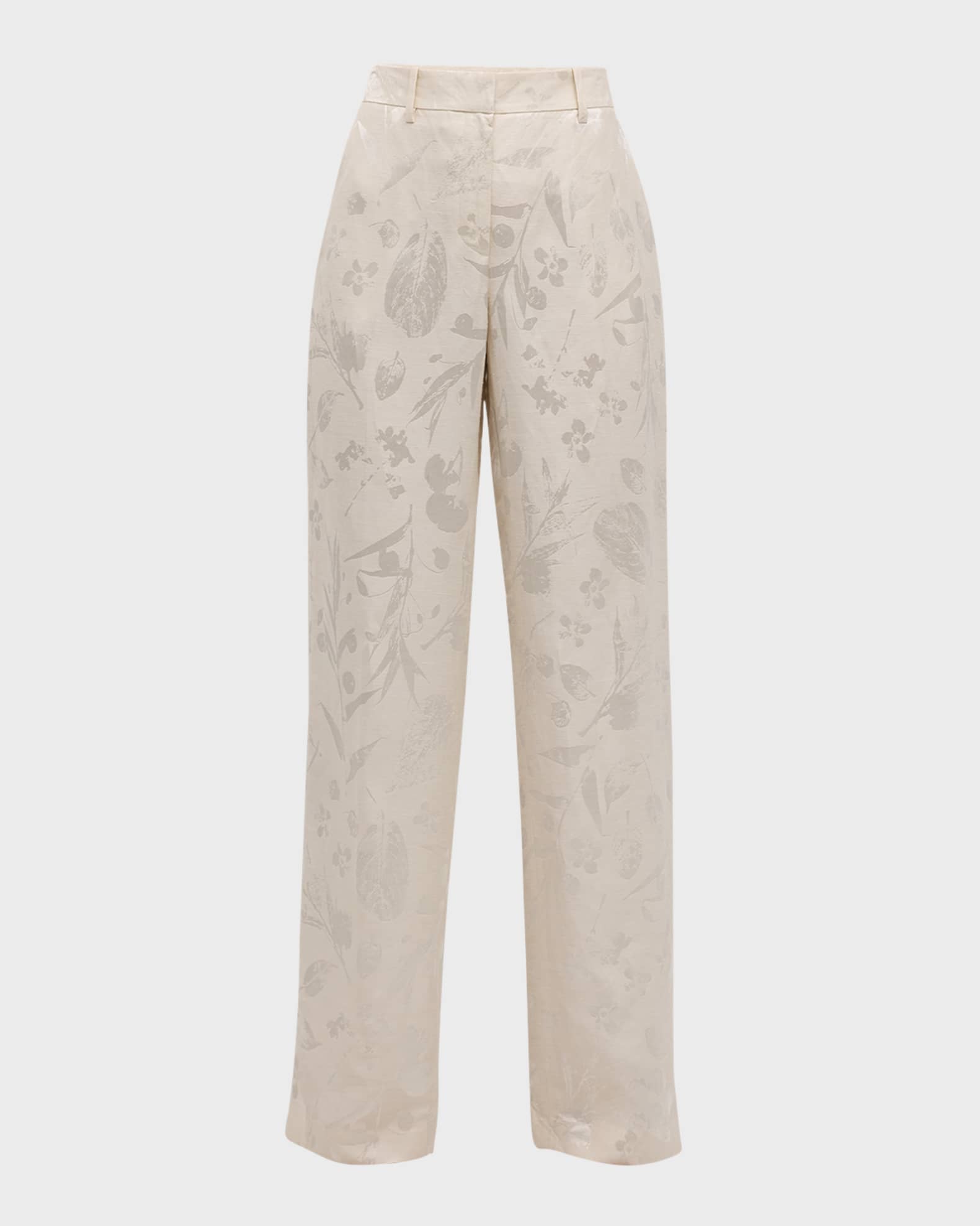 Lafayette 148 New York Gates Straight-Leg Eco Flora Jacquard Pants ...