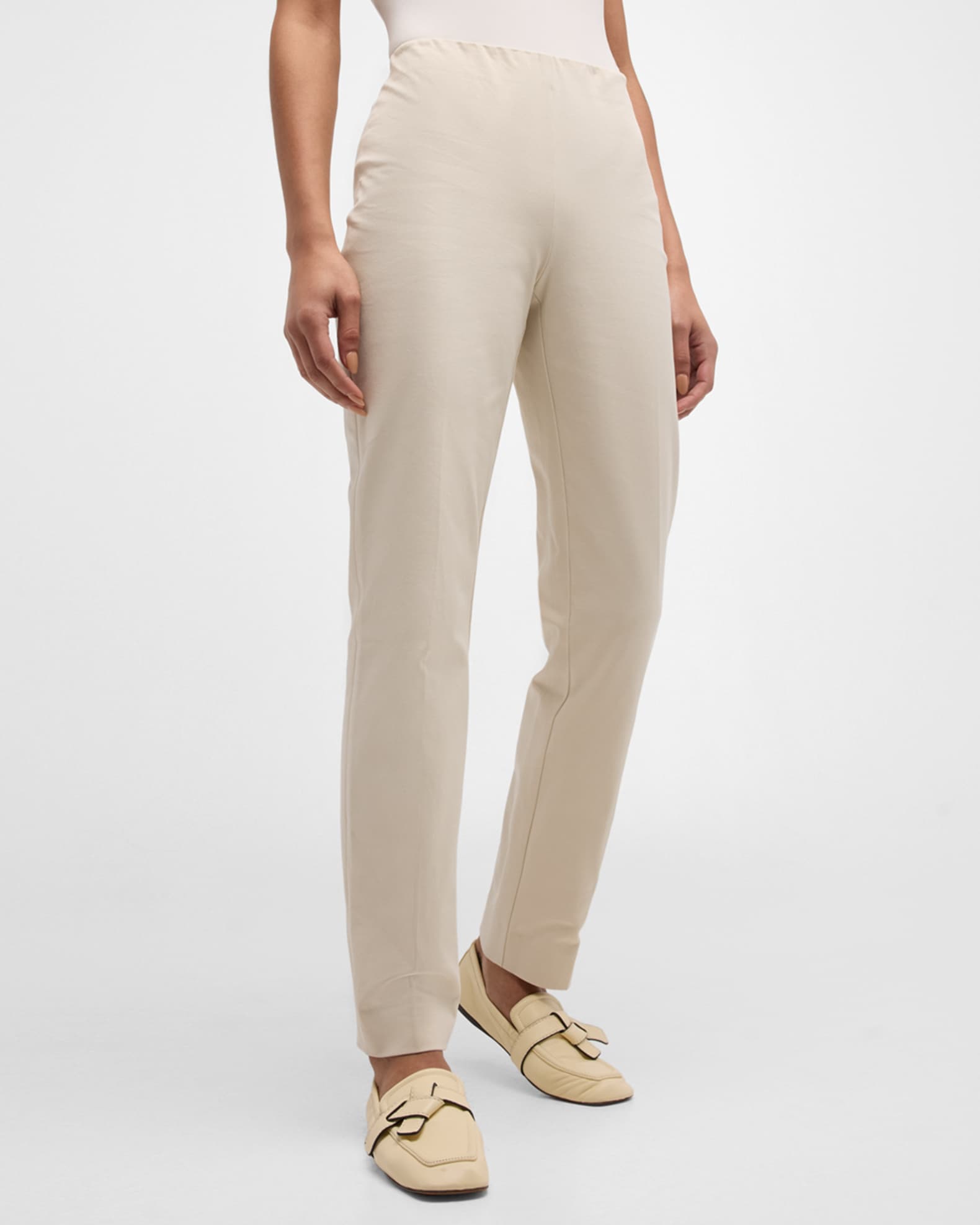Lafayette 148 New York Stanton Tapered Stretch Cotton Ankle Pants | Neiman Marcus