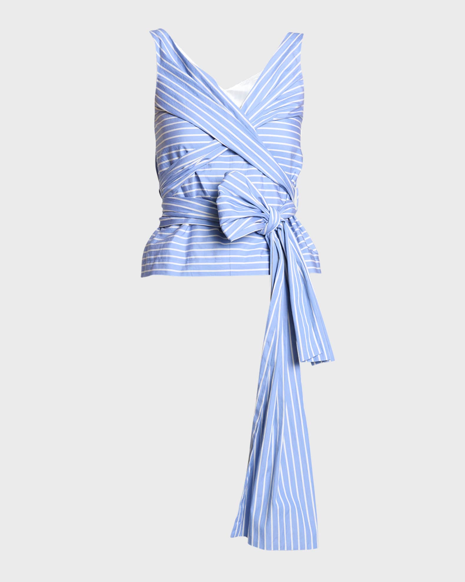 Dries Van Noten Colada Striped Wrap Top | Neiman Marcus