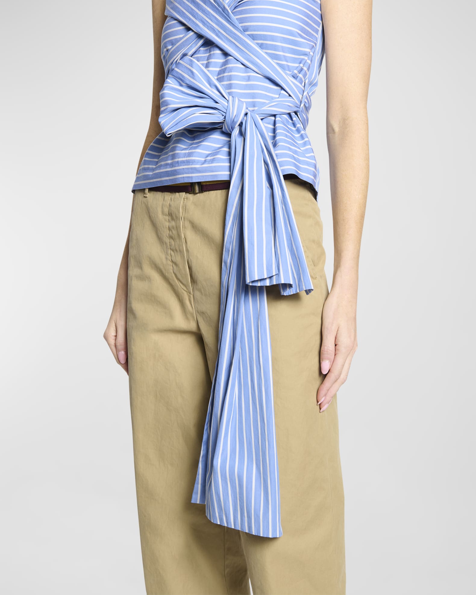 Dries Van Noten Colada Striped Wrap Top | Neiman Marcus