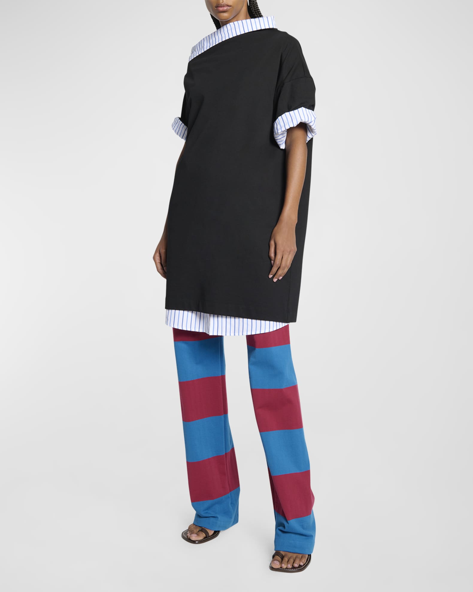 Dries Van Noten Henea Layered Shirtdress | Neiman Marcus