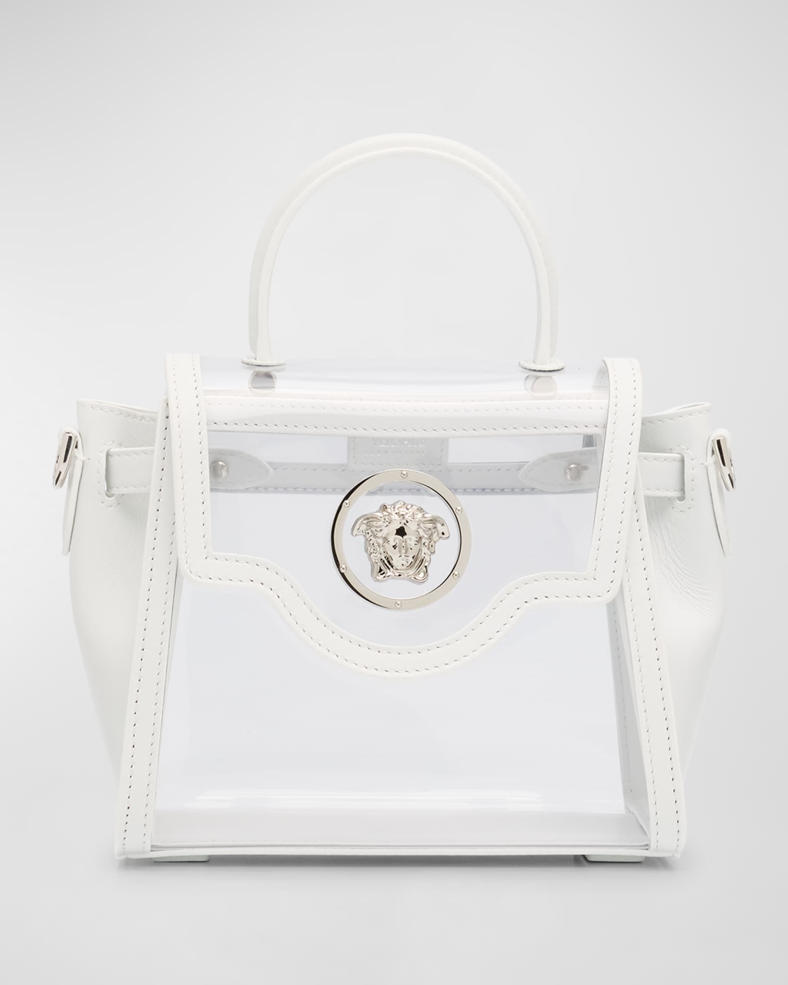Versace La Medusa Clear Top-Handle Bag | Neiman Marcus
