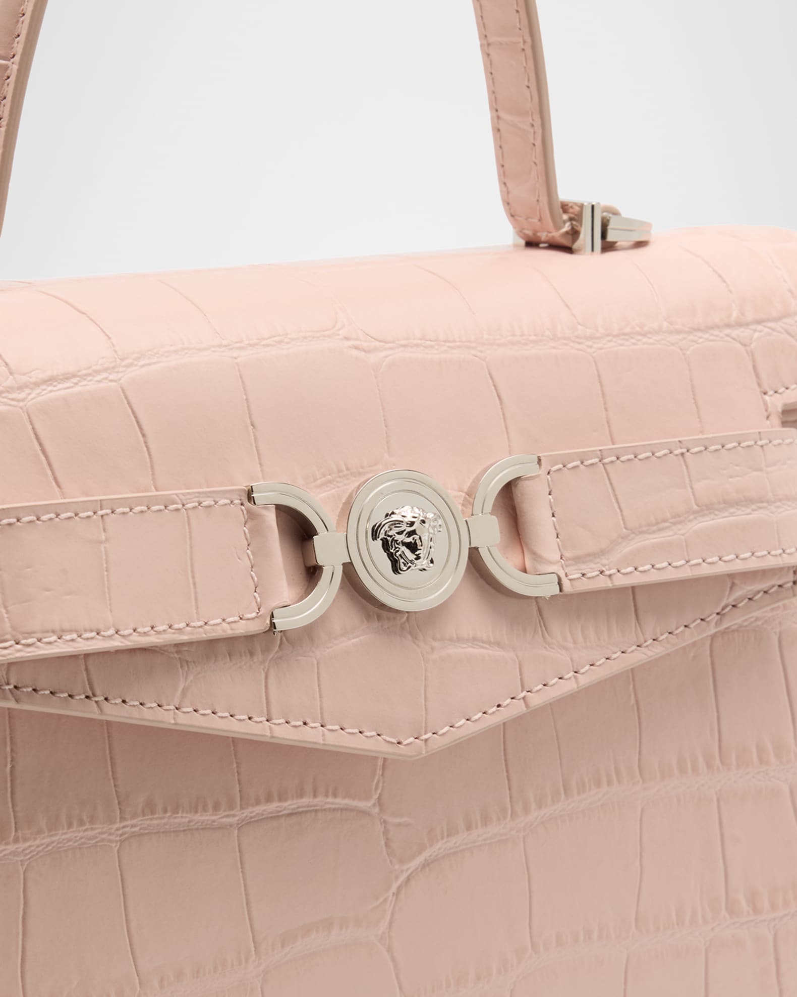 Versace Medusa 95 Croc-Embossed Top-Handle Bag | Neiman Marcus