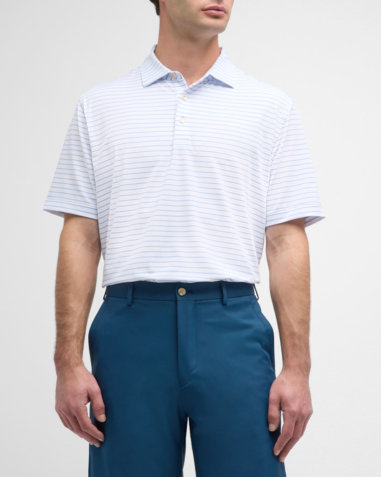 Peter Millar Men's Drum Performance Jersey Polo Shirt | Neiman Marcus