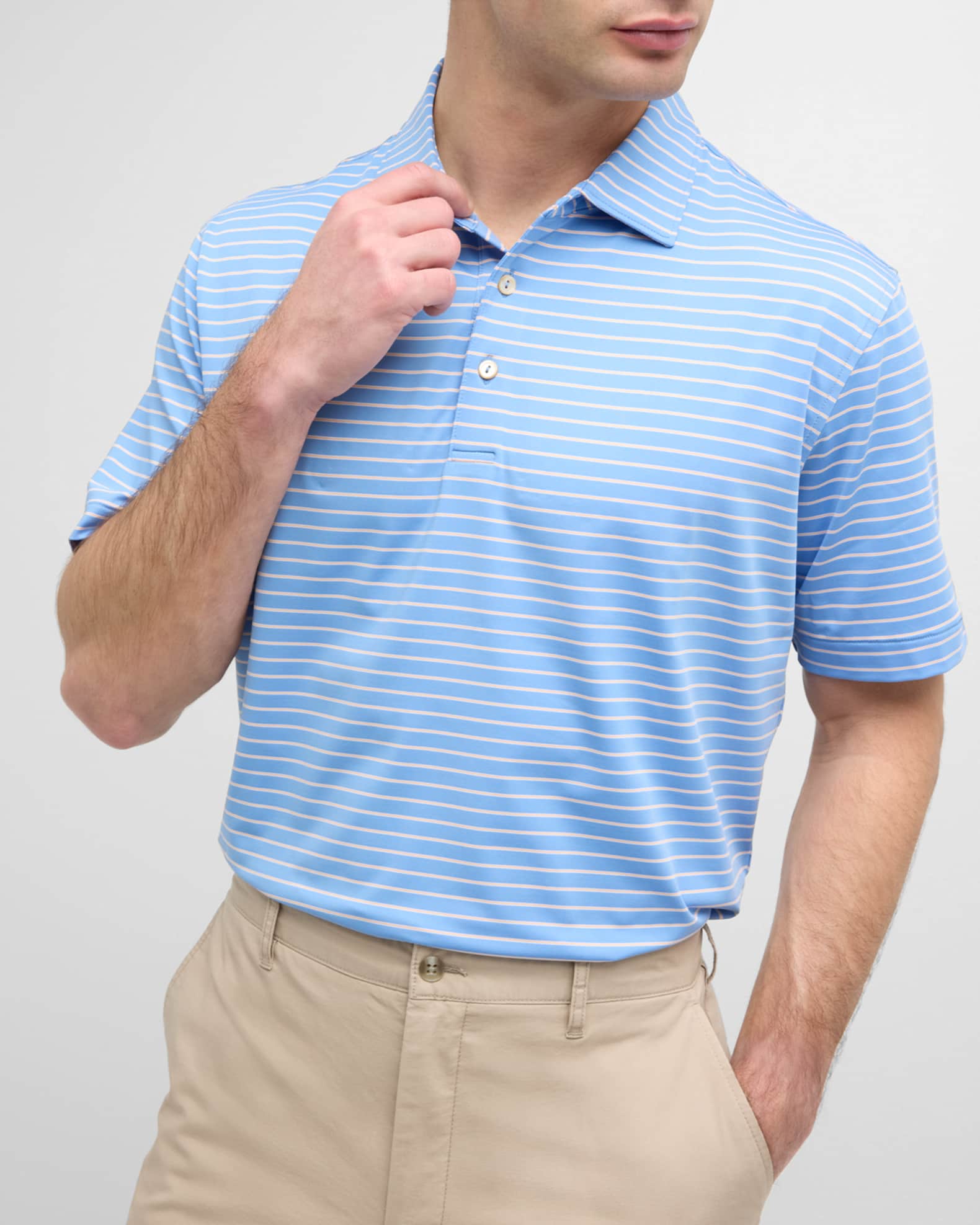 Peter Millar Men's Drum Performance Jersey Polo Shirt | Neiman Marcus