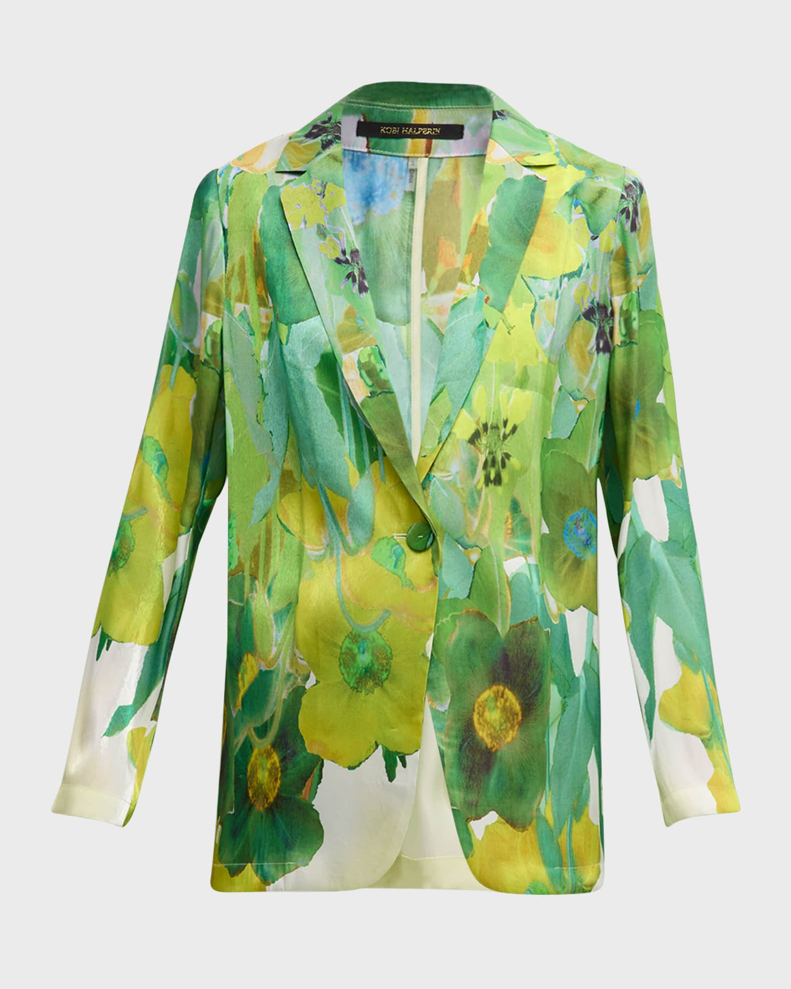 Kobi Halperin Marnie Single-Button Floral-Print Jacket | Neiman Marcus