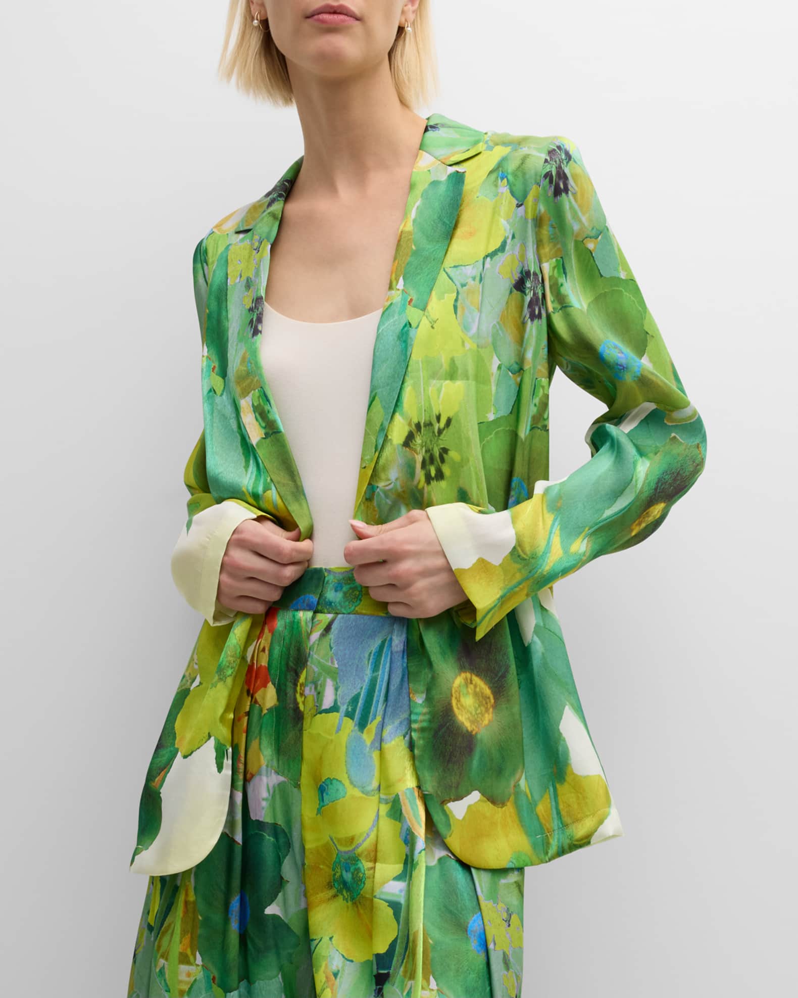 Kobi Halperin Marnie Single-Button Floral-Print Jacket | Neiman Marcus