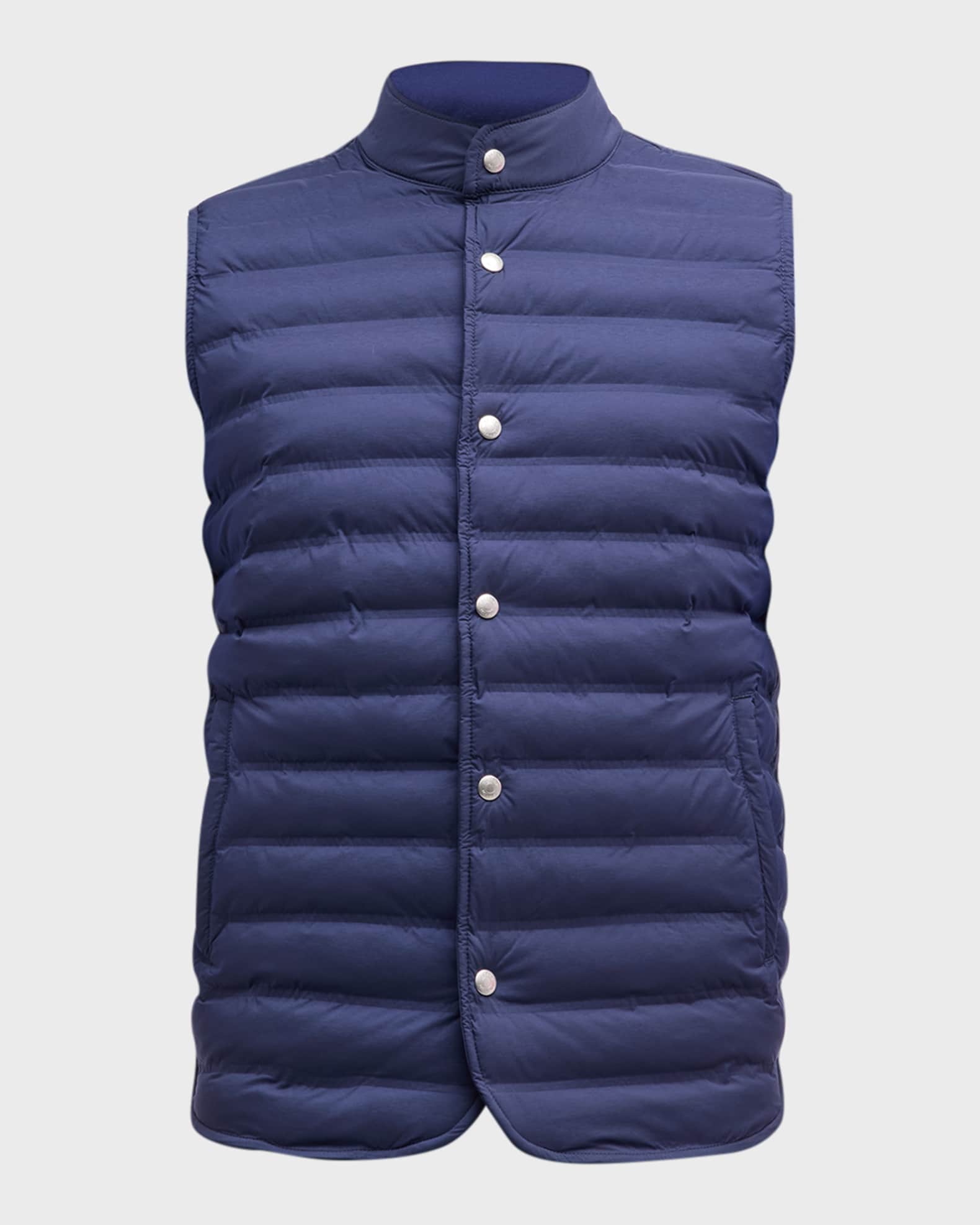 Peter Millar Men's Regent Nylon Snap-Front Vest | Neiman Marcus