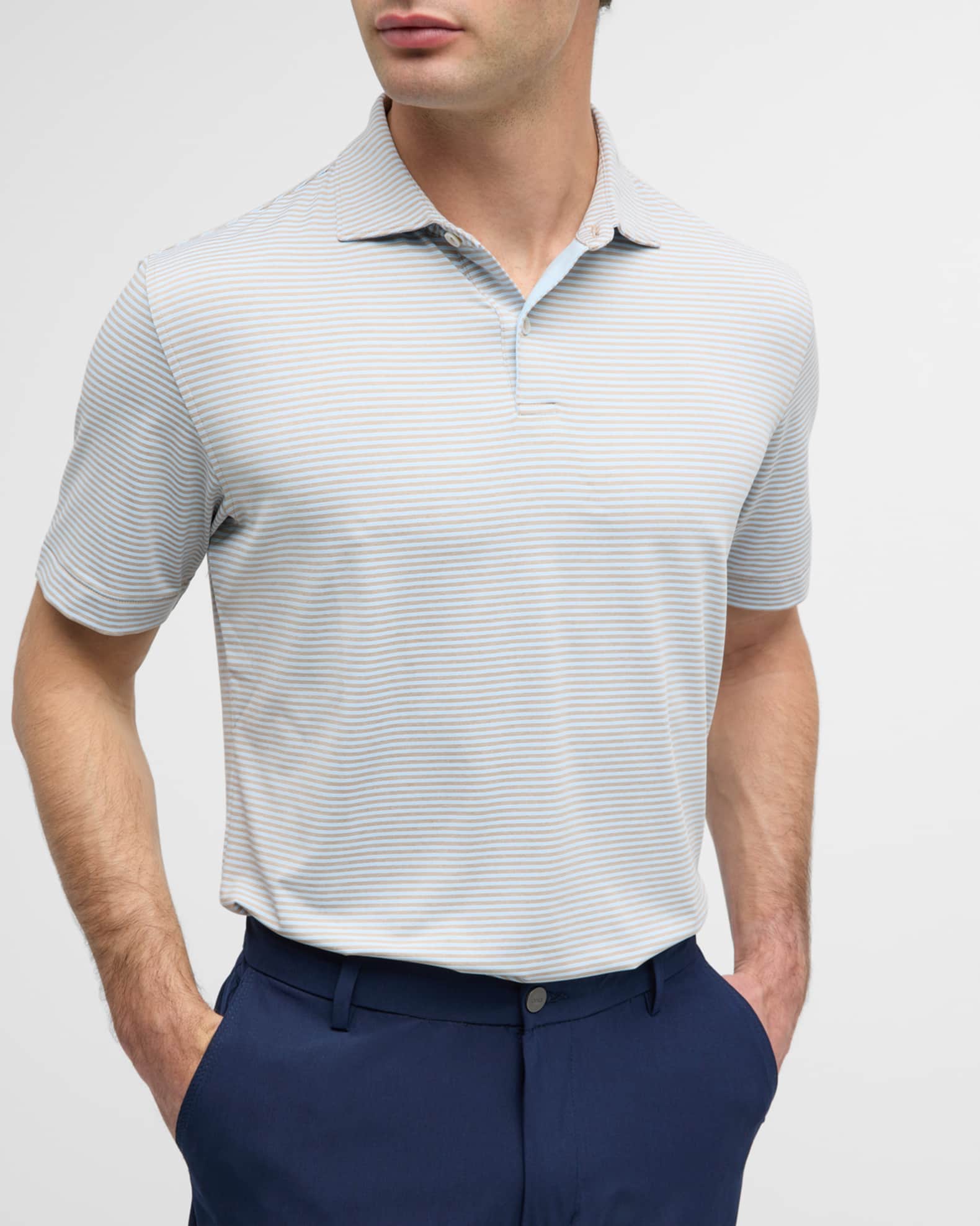 Peter Millar Men's Ambrose Performance Jersey Polo Shirt | Neiman Marcus
