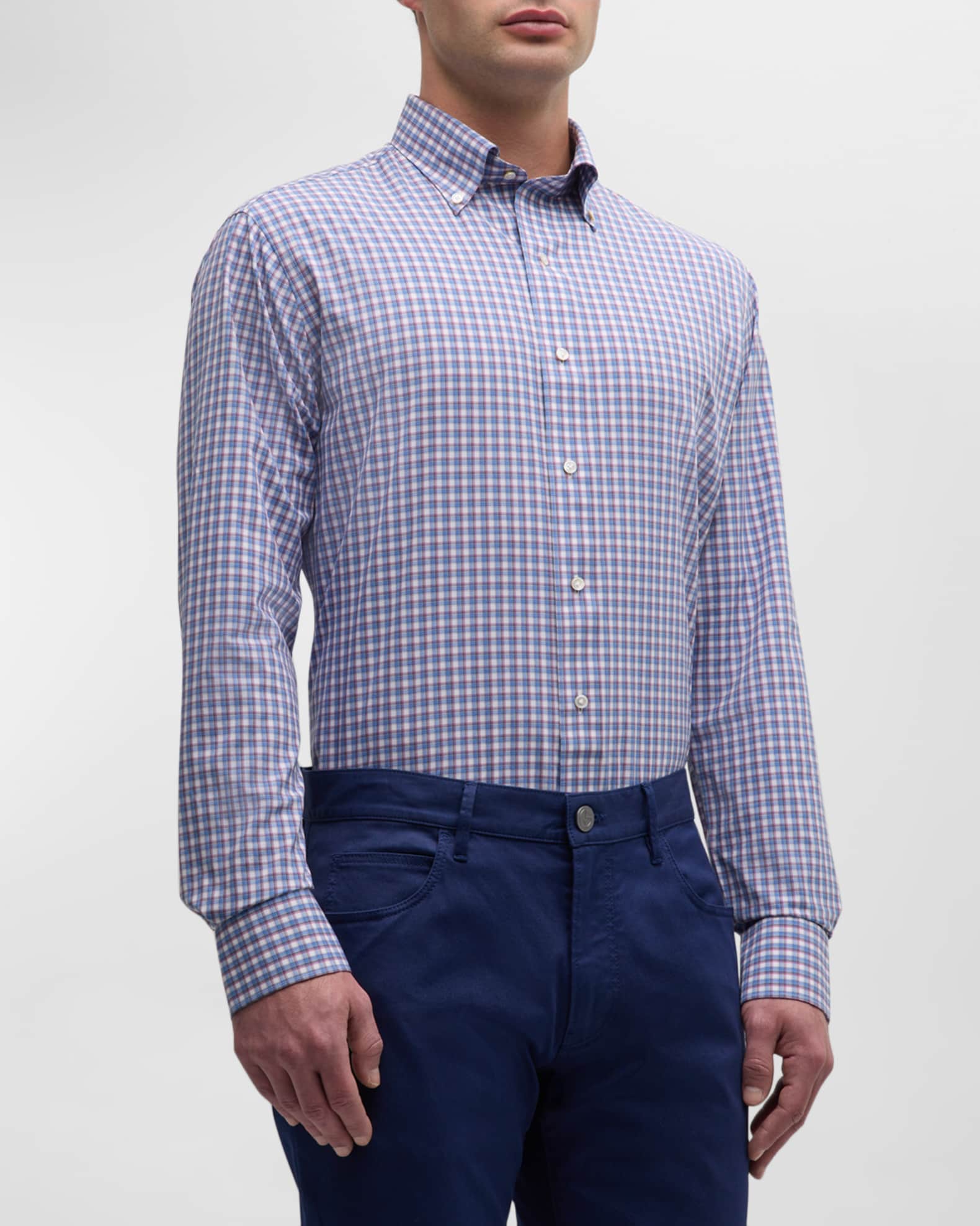 Peter Millar Men's Cole Performance Poplin Sport Shirt | Neiman Marcus