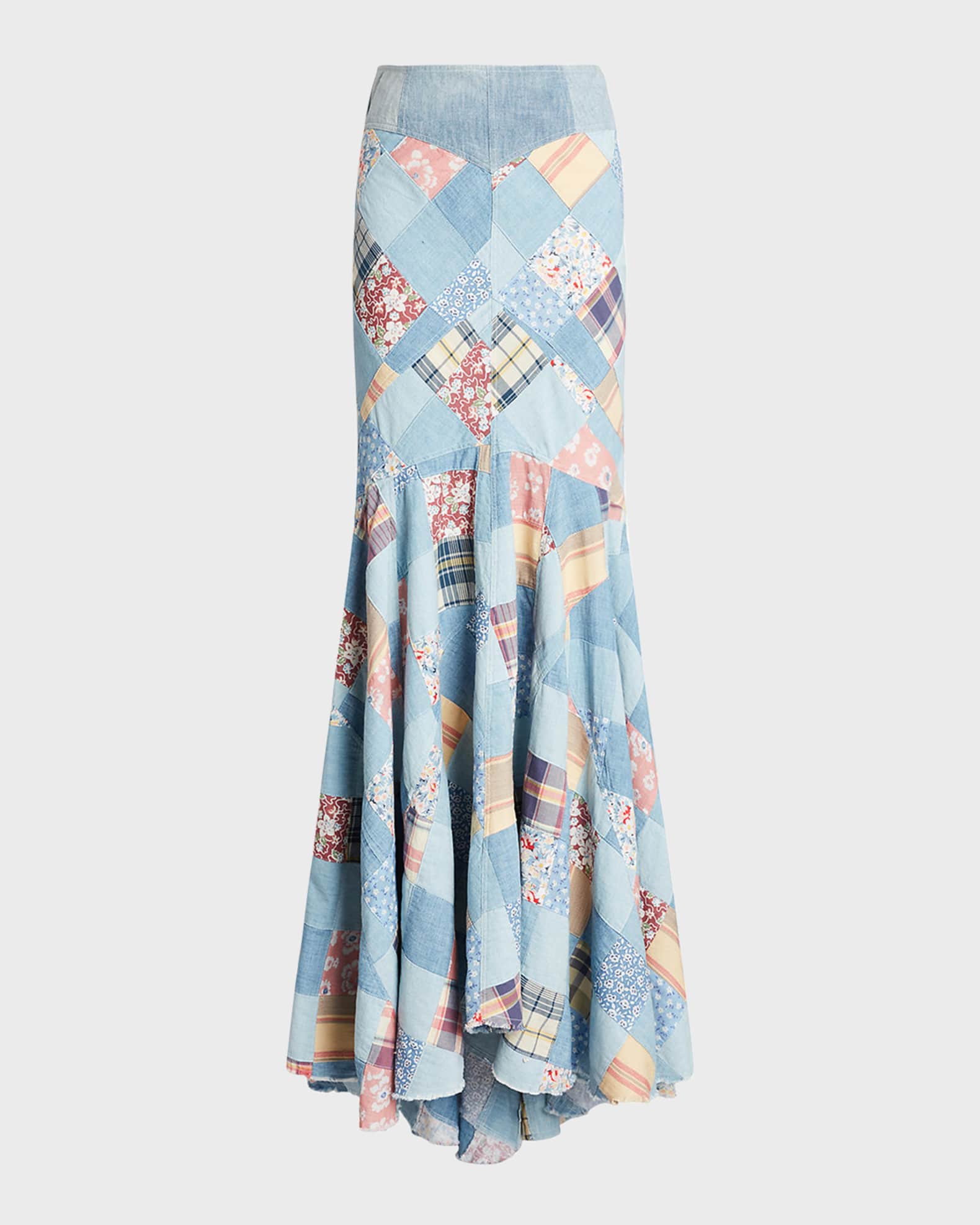 Polo Ralph Lauren Patchwork Cotton Maxi Skirt | Neiman Marcus