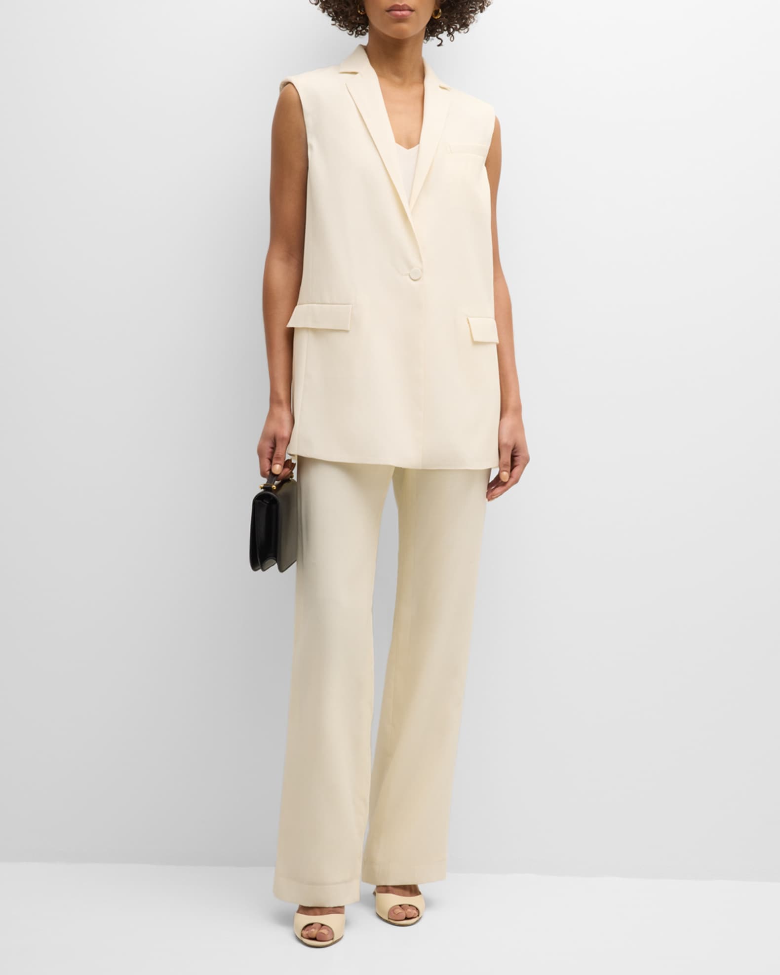 FABIANA FILIPPI Single-Button Straight Wool-Silk Vest | Neiman Marcus