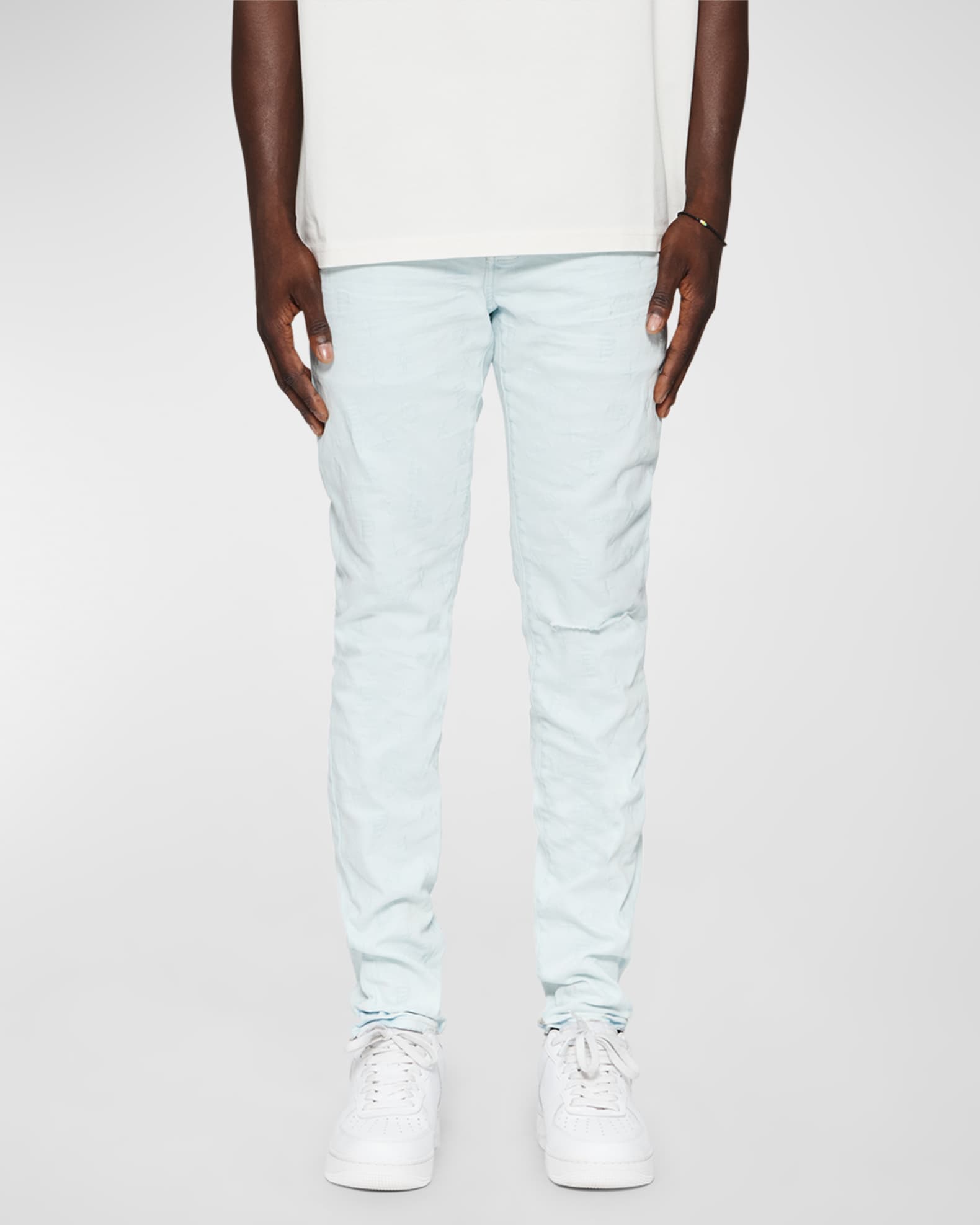 PURPLE Men's Monogram Jacquard Jeans | Neiman Marcus