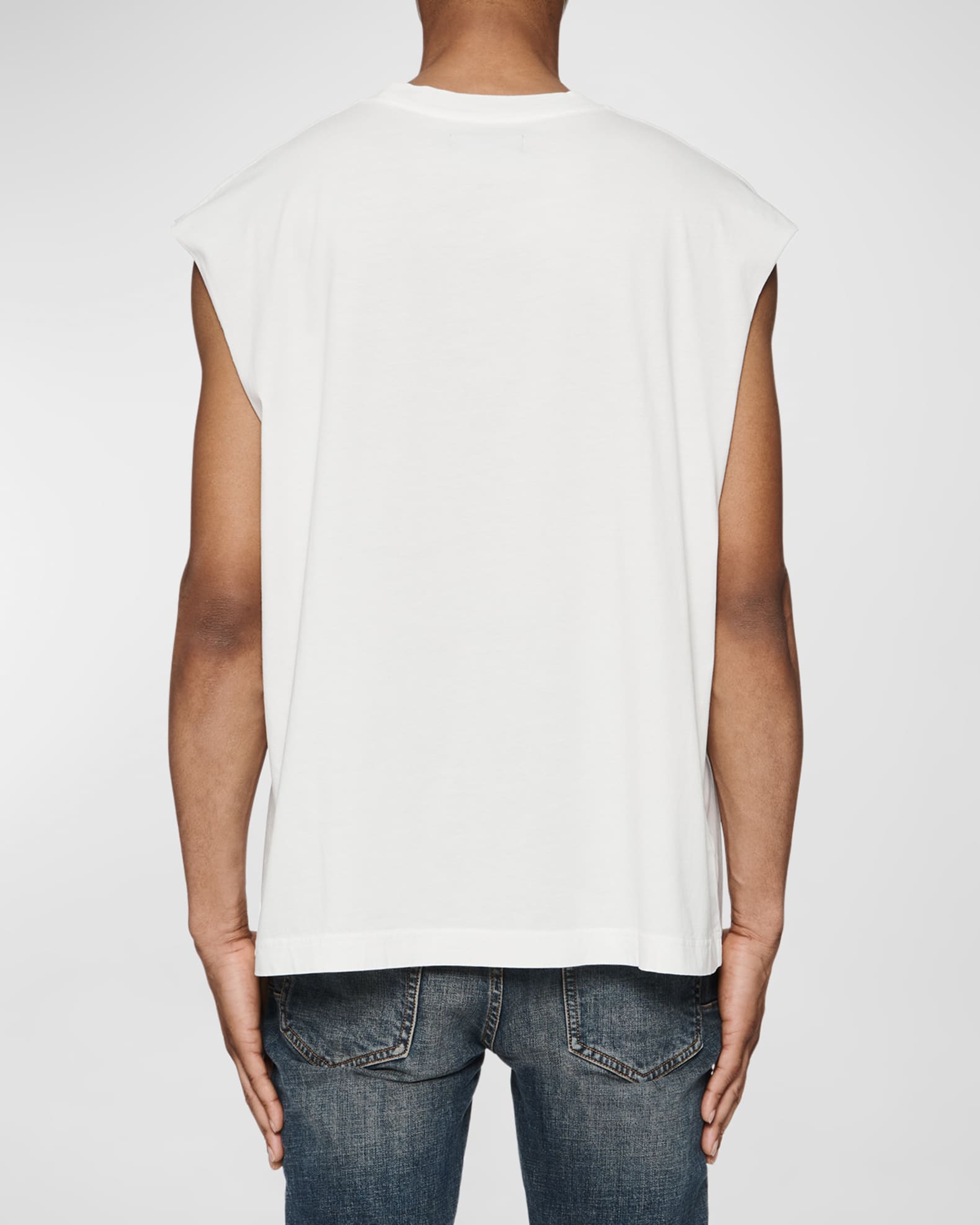 PURPLE Men's Oversized Cutoff T-Shirt | Neiman Marcus