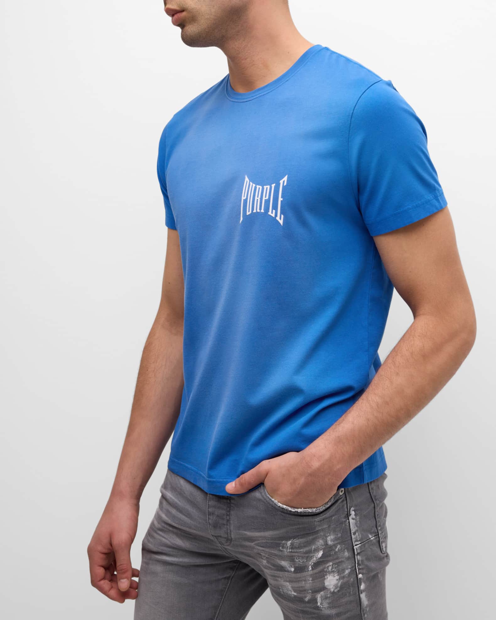 PURPLE Men's Clean Jersey Logo T-Shirt | Neiman Marcus