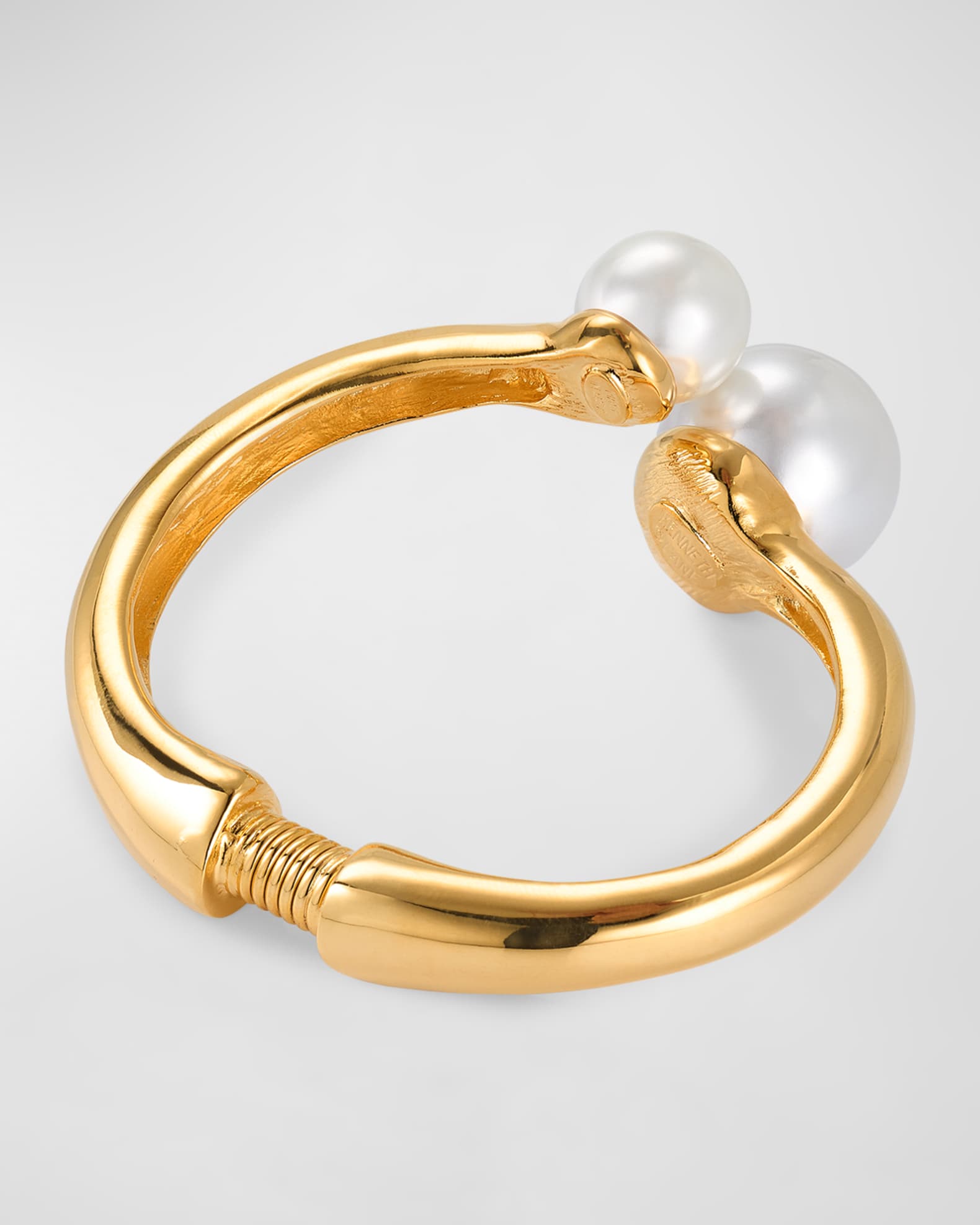 Kenneth Jay Lane Polished Bracelet with Pearly Ends | Neiman Marcus