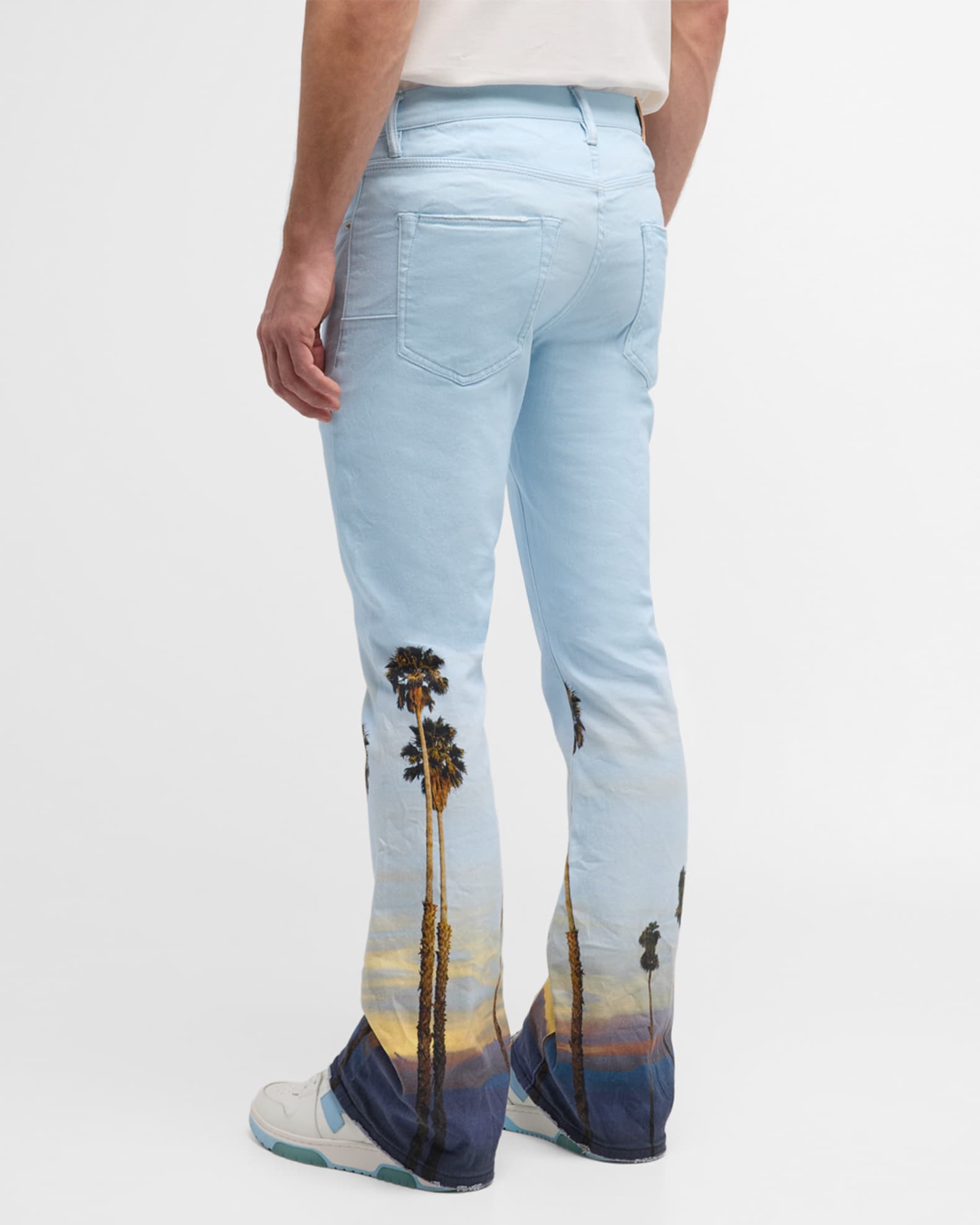PURPLE Men's PURPLE x Blue Sky P004 Printed Flare Jeans | Neiman Marcus