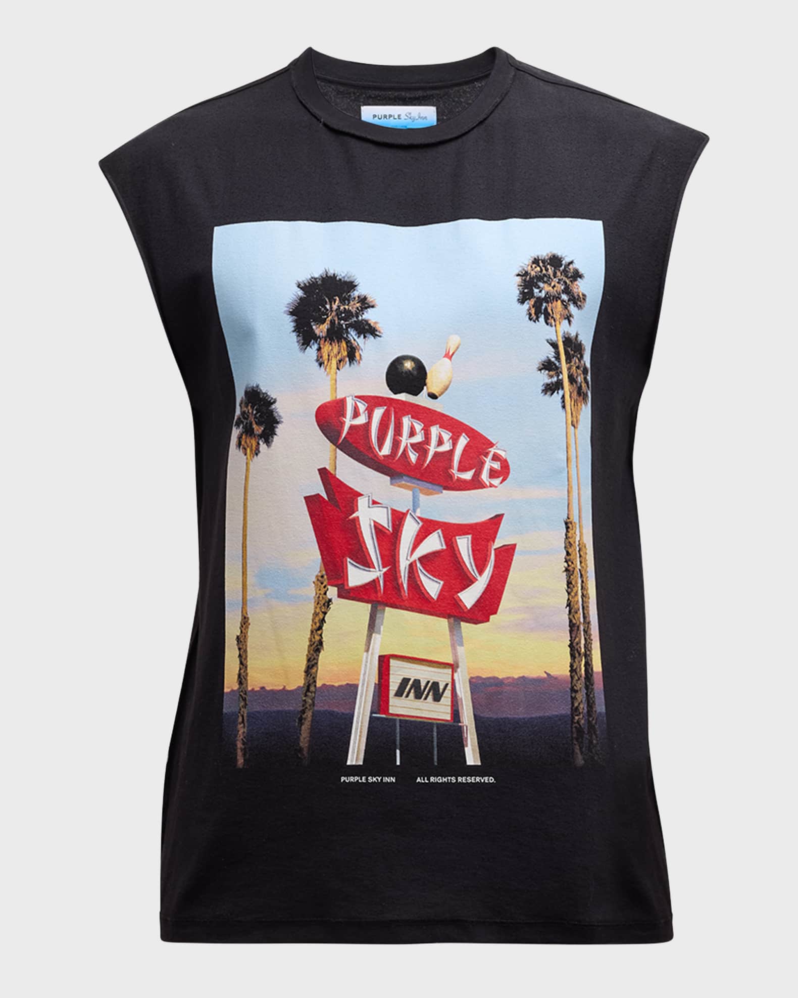 PURPLE Men's x Blue Sky Inn Graphic-Print Muscle Tee | Neiman Marcus