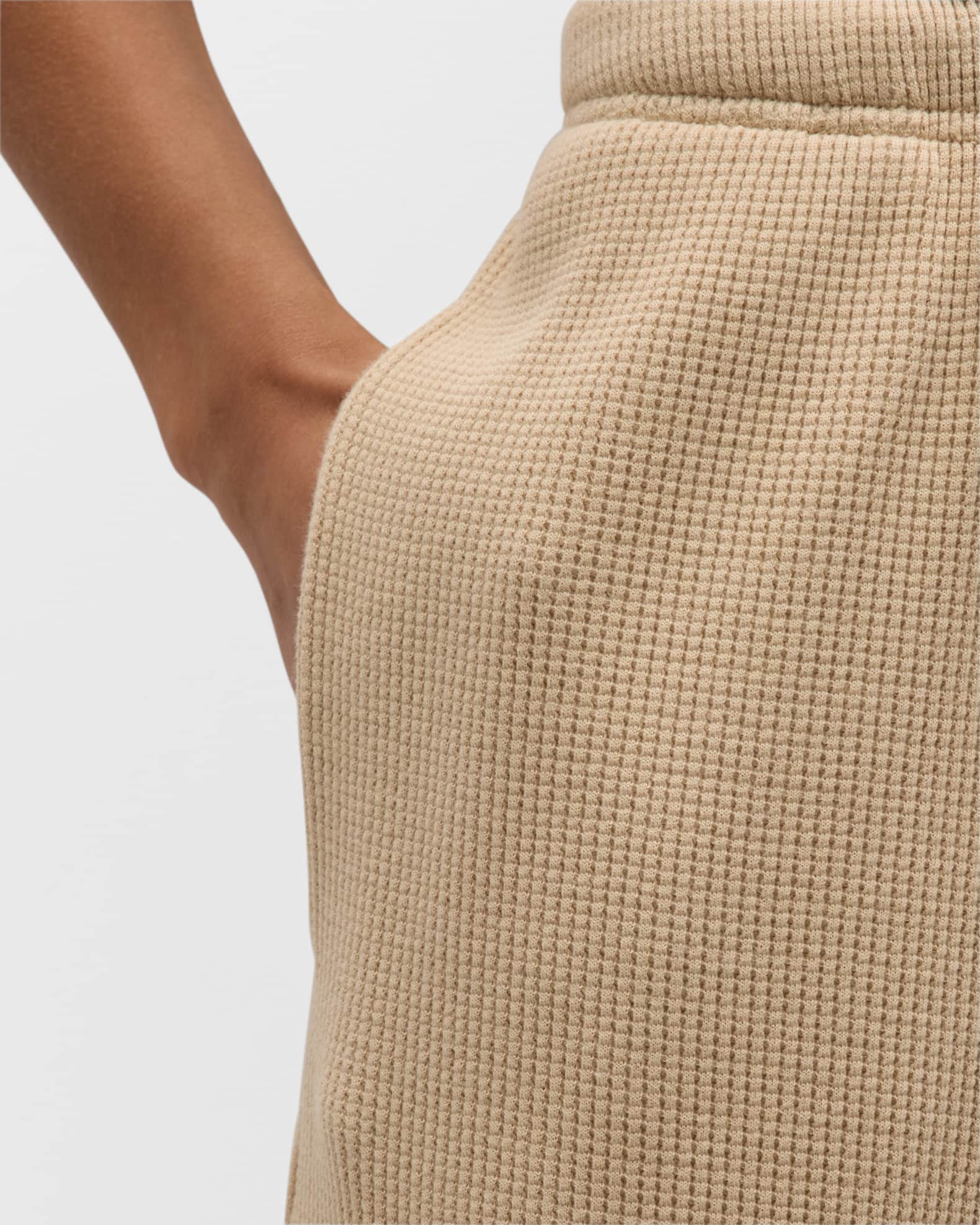 ATM Anthony Thomas Melillo Waffle-Knit Wide-Leg Drawstring Pants ...