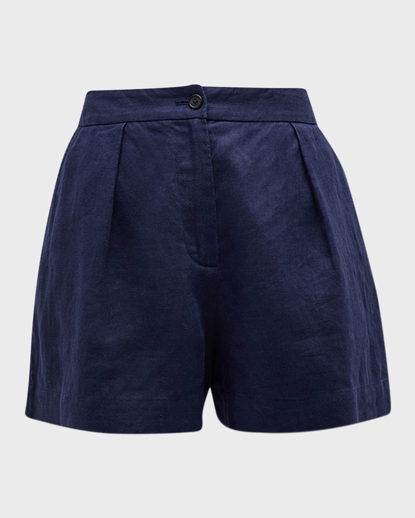 ATM Anthony Thomas Melillo Linen Pleated Shorts | Neiman Marcus