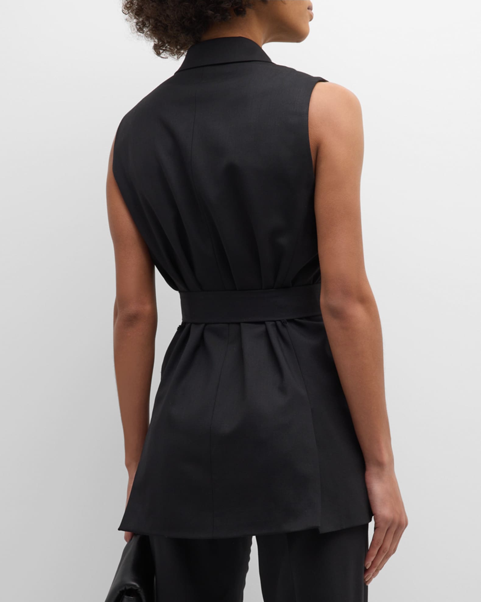 ARGENT Belted Double-Breasted Seasonless Wool Vest | Neiman Marcus