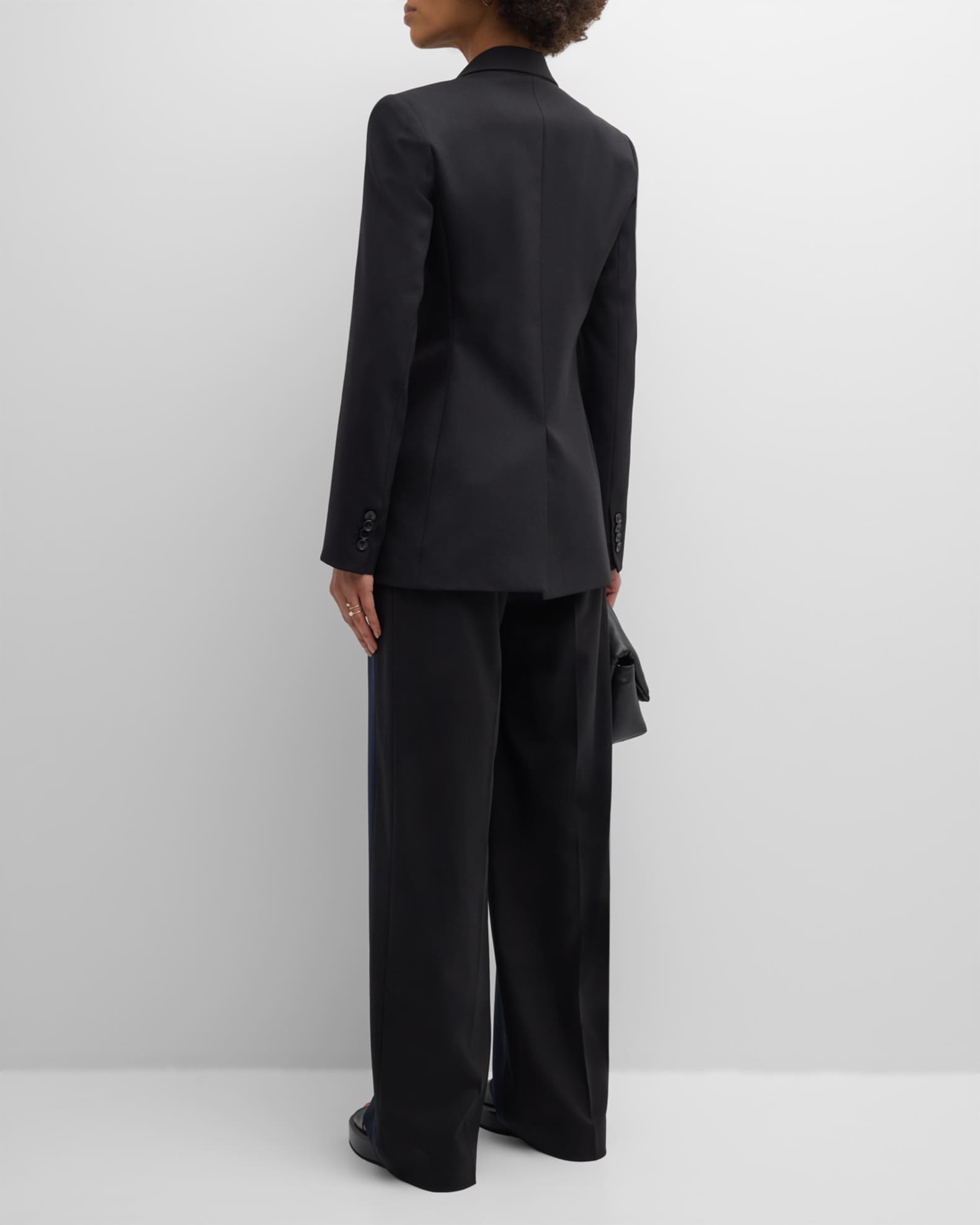 ARGENT Double-Breasted Colorblock Wool Blazer | Neiman Marcus