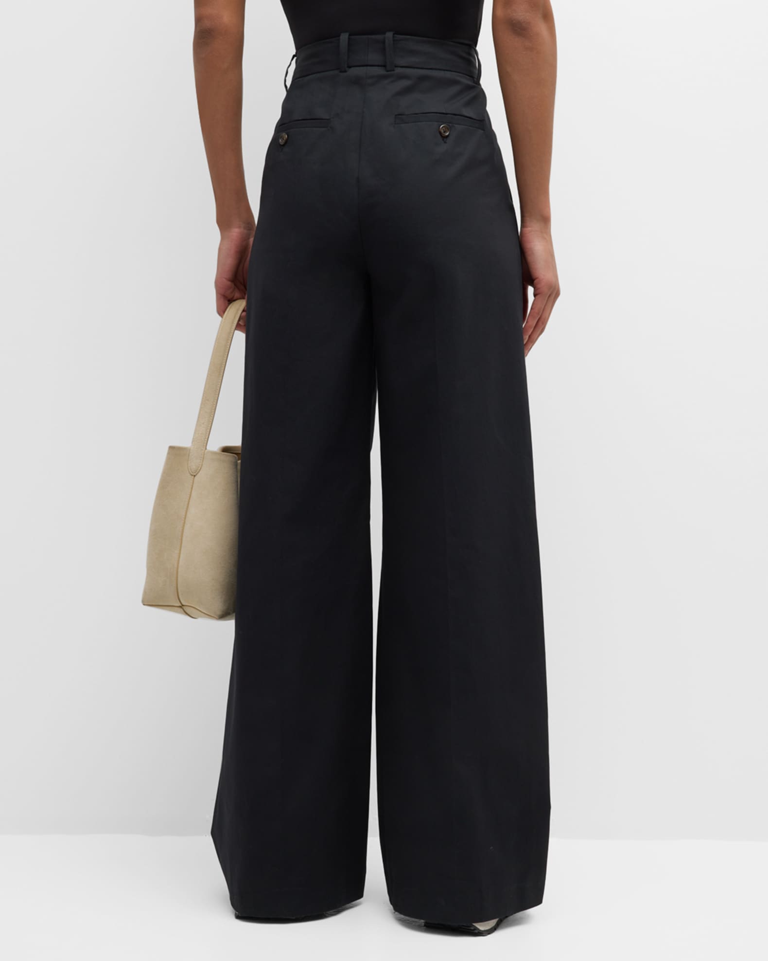 ARGENT Pleated High-Rise Wide-Leg Trousers | Neiman Marcus