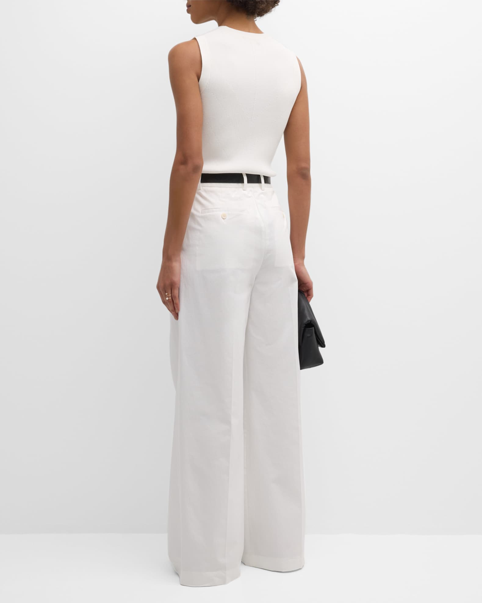 ARGENT Pleated High-Rise Wide-Leg Trousers | Neiman Marcus