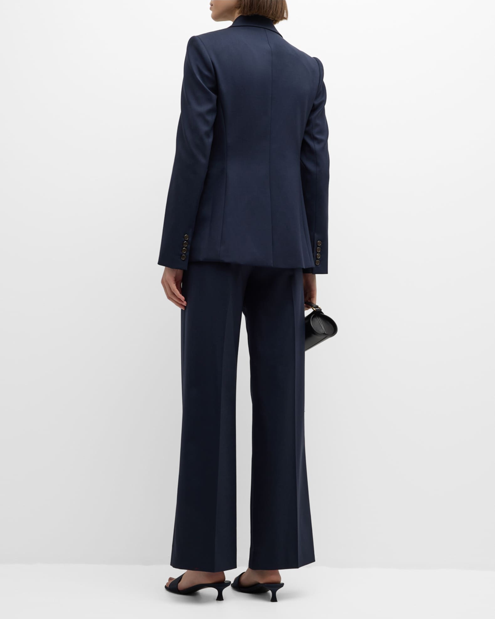 ARGENT Straight-Leg Wool-Blend Trousers | Neiman Marcus