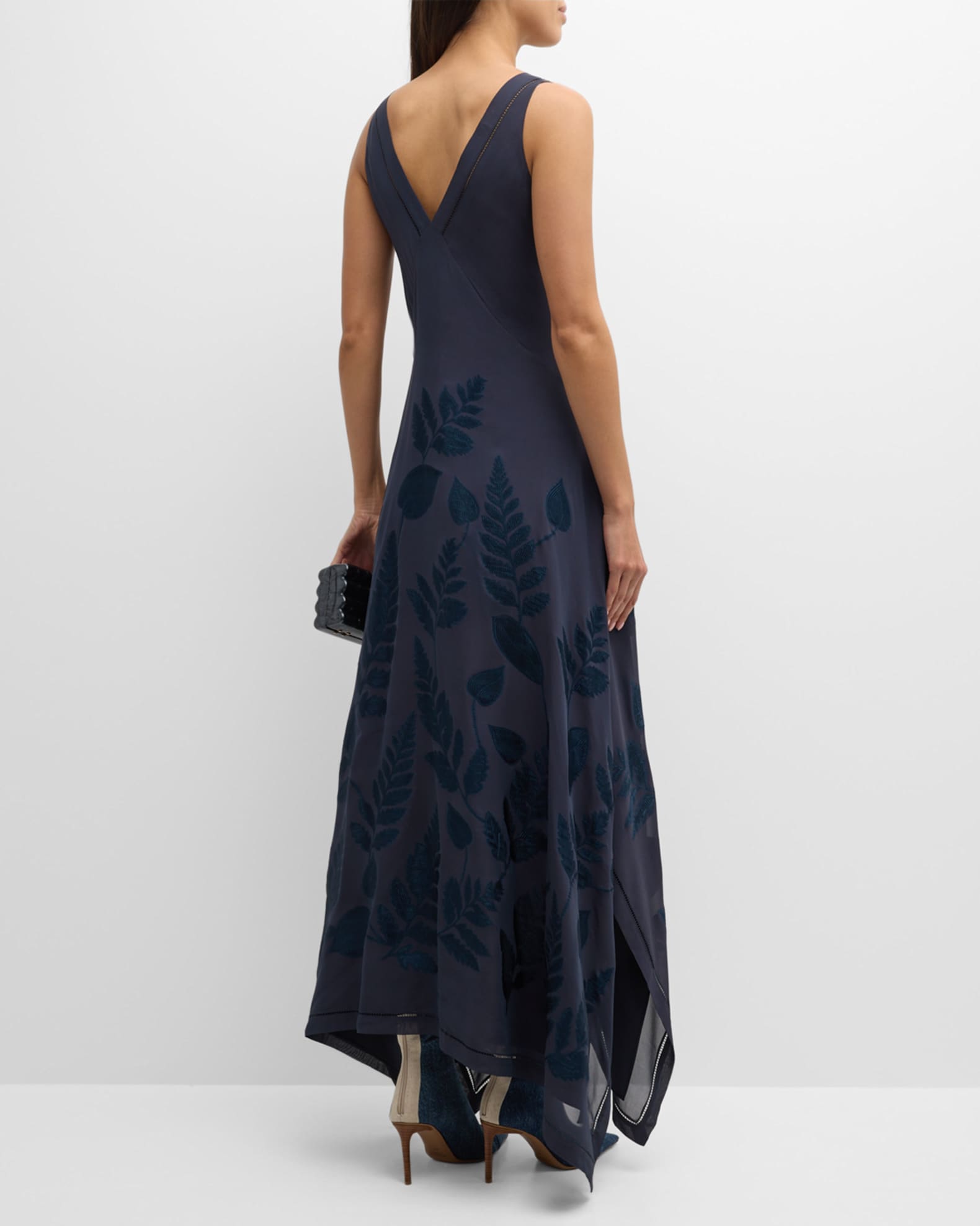 Lafayette 148 New York Sleeveless Jacquard Handkerchief Maxi Dress ...