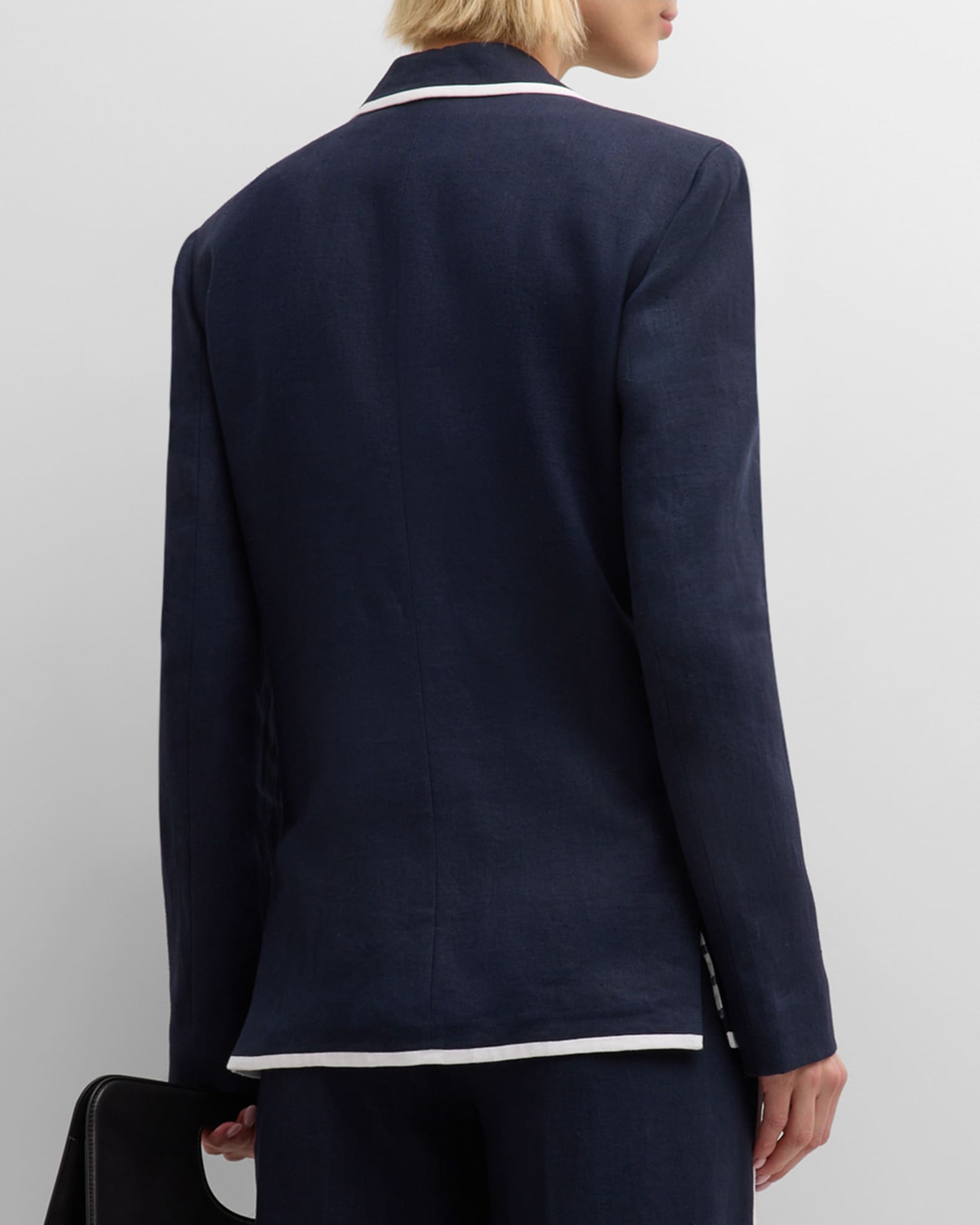 Contrast-Trim Suit | Neiman Marcus