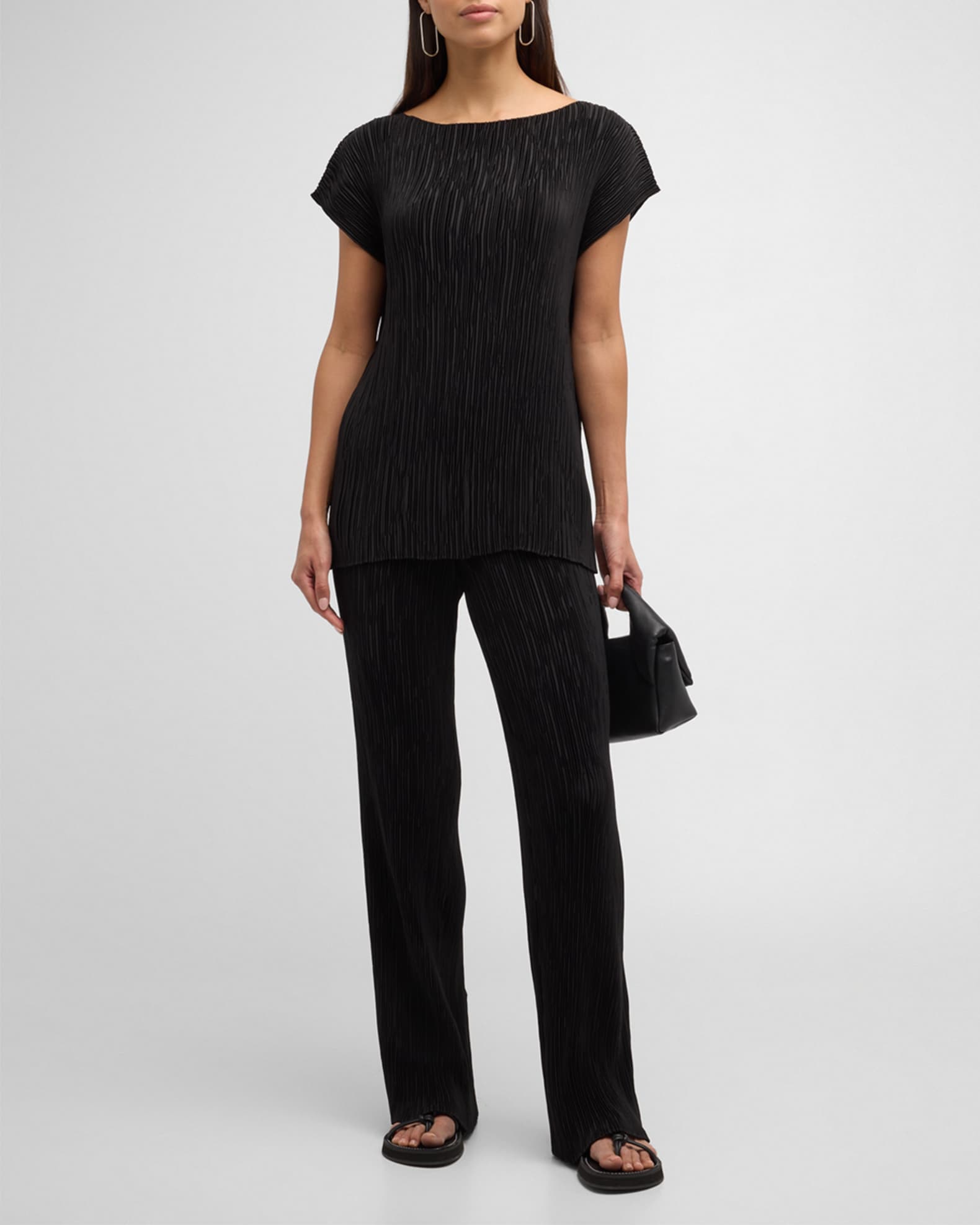 Lafayette 148 New York Parkside Pleated High-Rise Satin Pants | Neiman ...