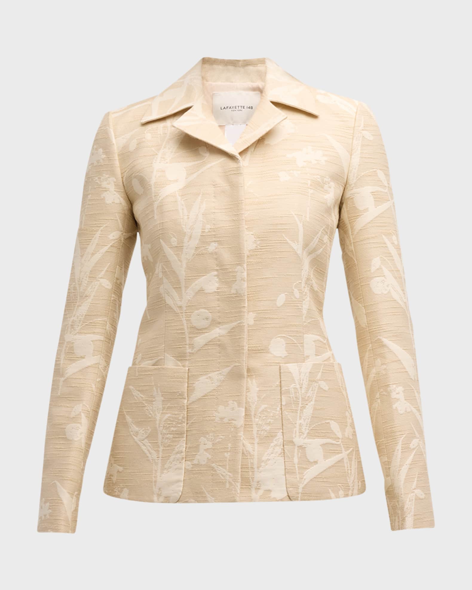 Lafayette 148 New York Tailored Button-Down Floral Jacquard Jacket ...