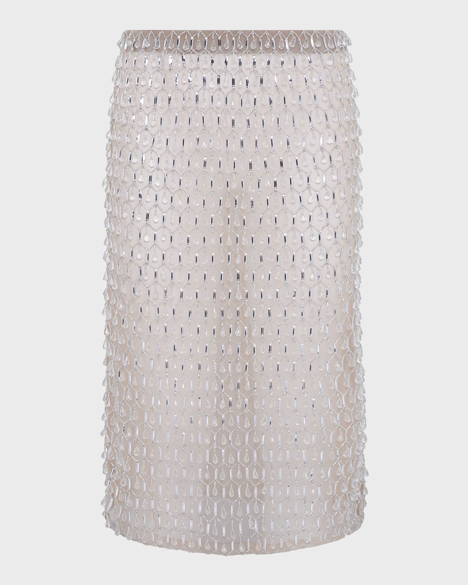 Des Phemmes Drop Embroidery Midi Skirt | Neiman Marcus