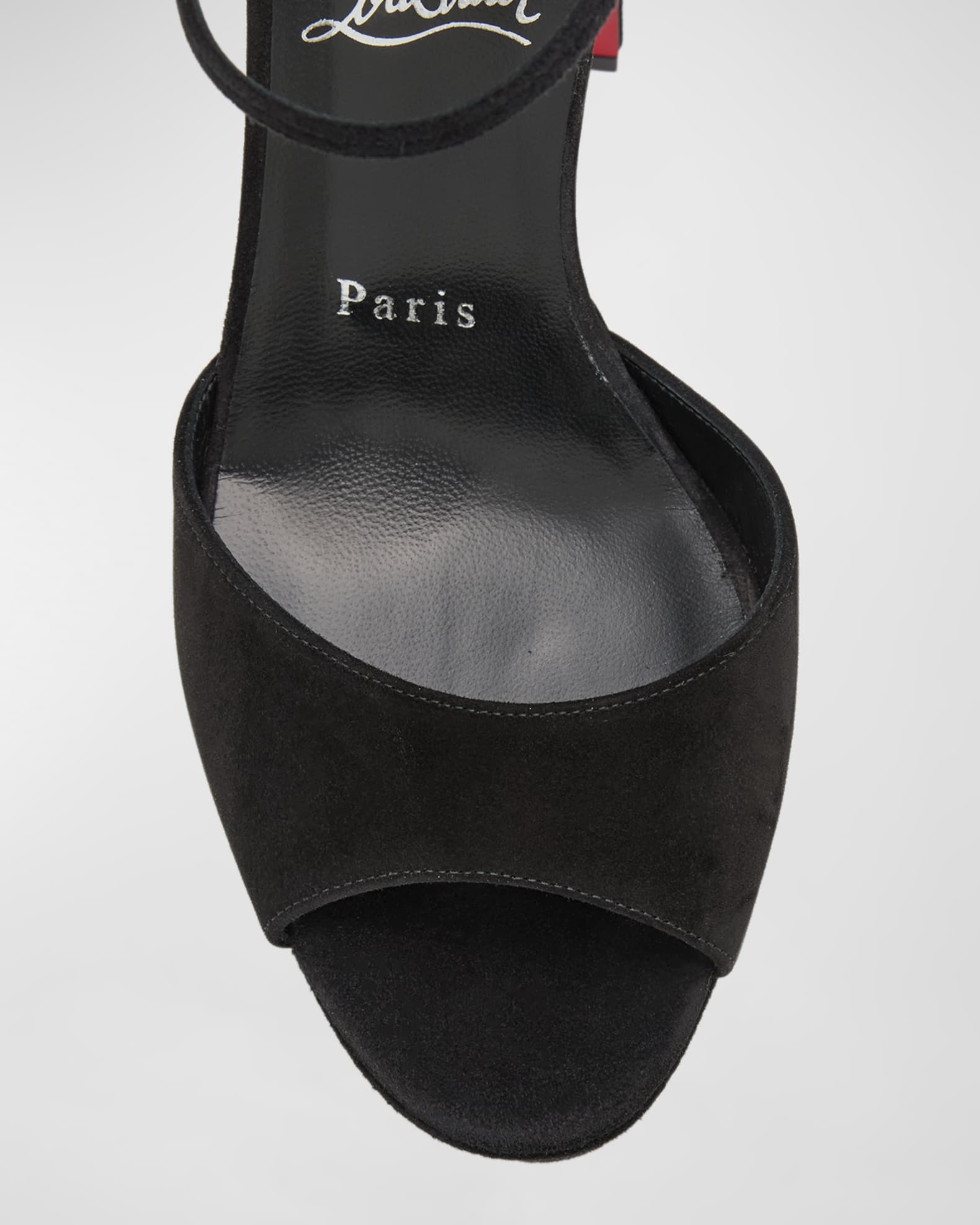 Christian Louboutin 130mm Sandaloo Suede Platform Sandals | Neiman Marcus