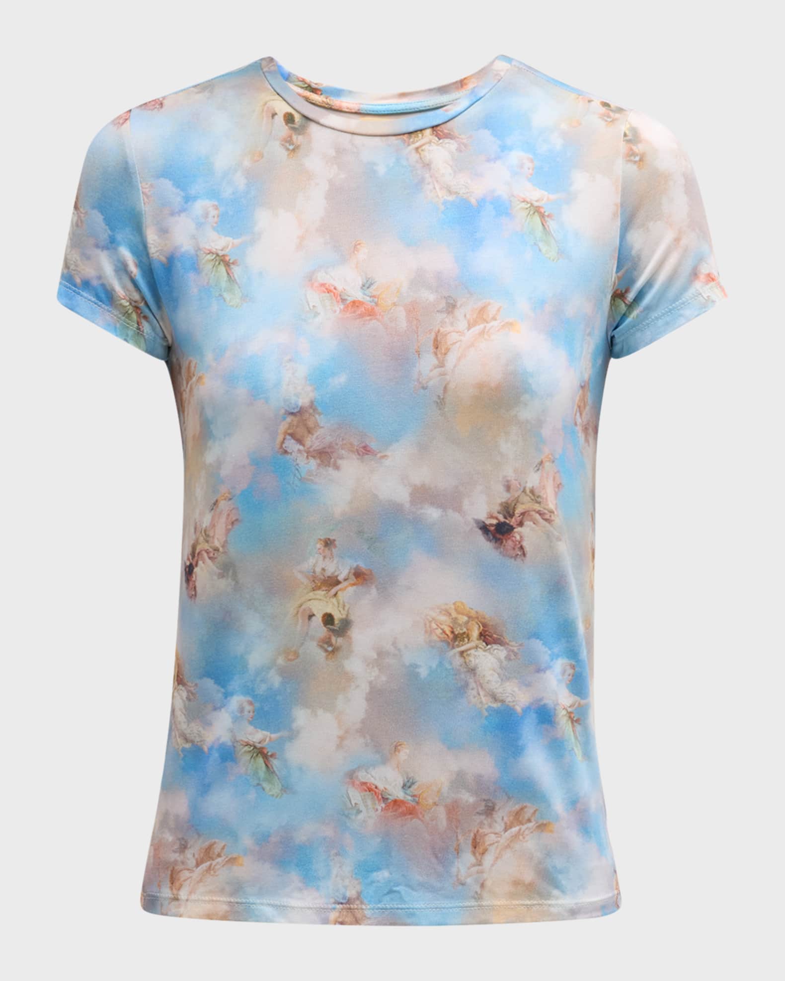 L'Agence Ressi Short-Sleeve Angel Tee | Neiman Marcus