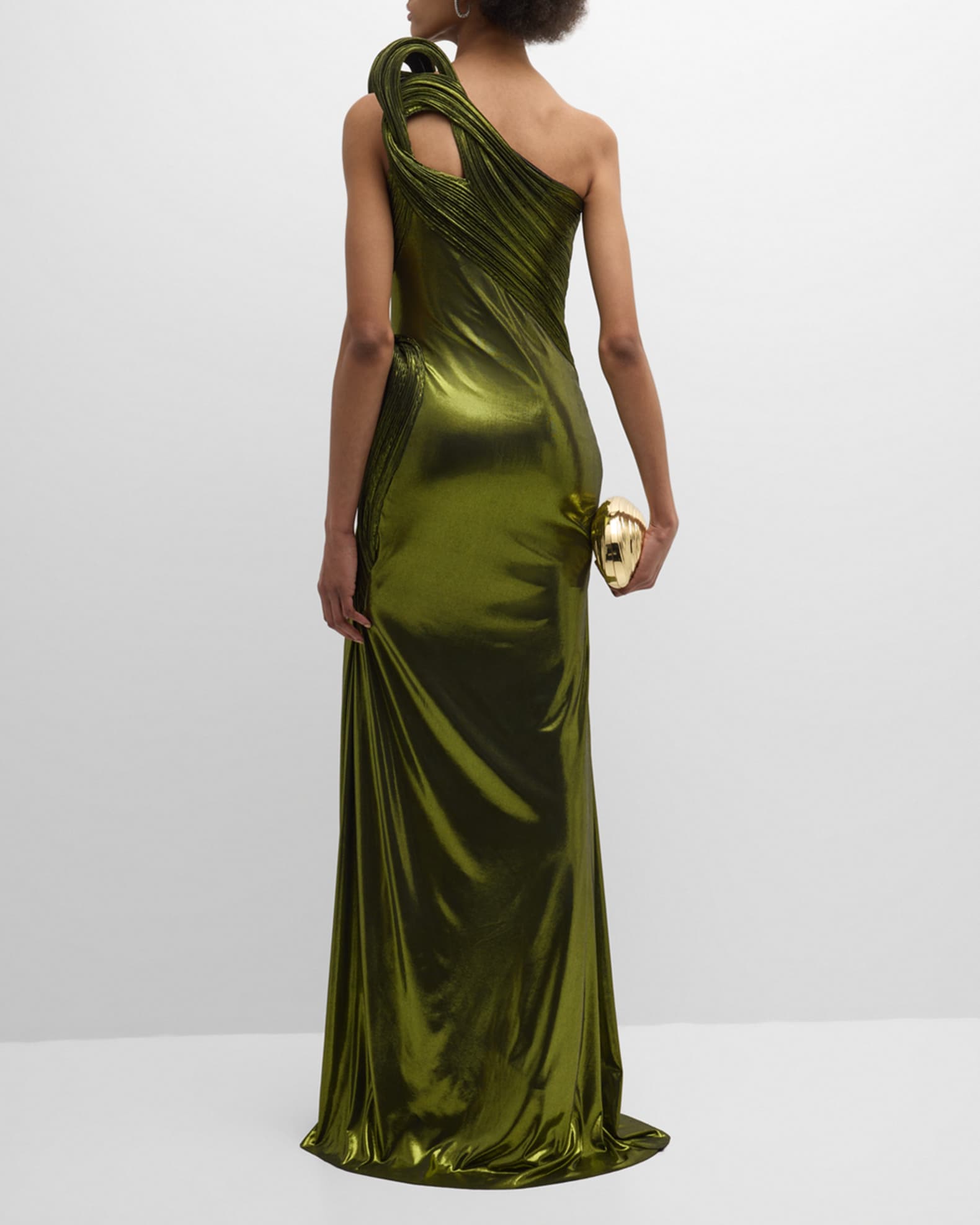 Gaurav Gupta Sculpted Wave One-Shoulder Gown | Neiman Marcus