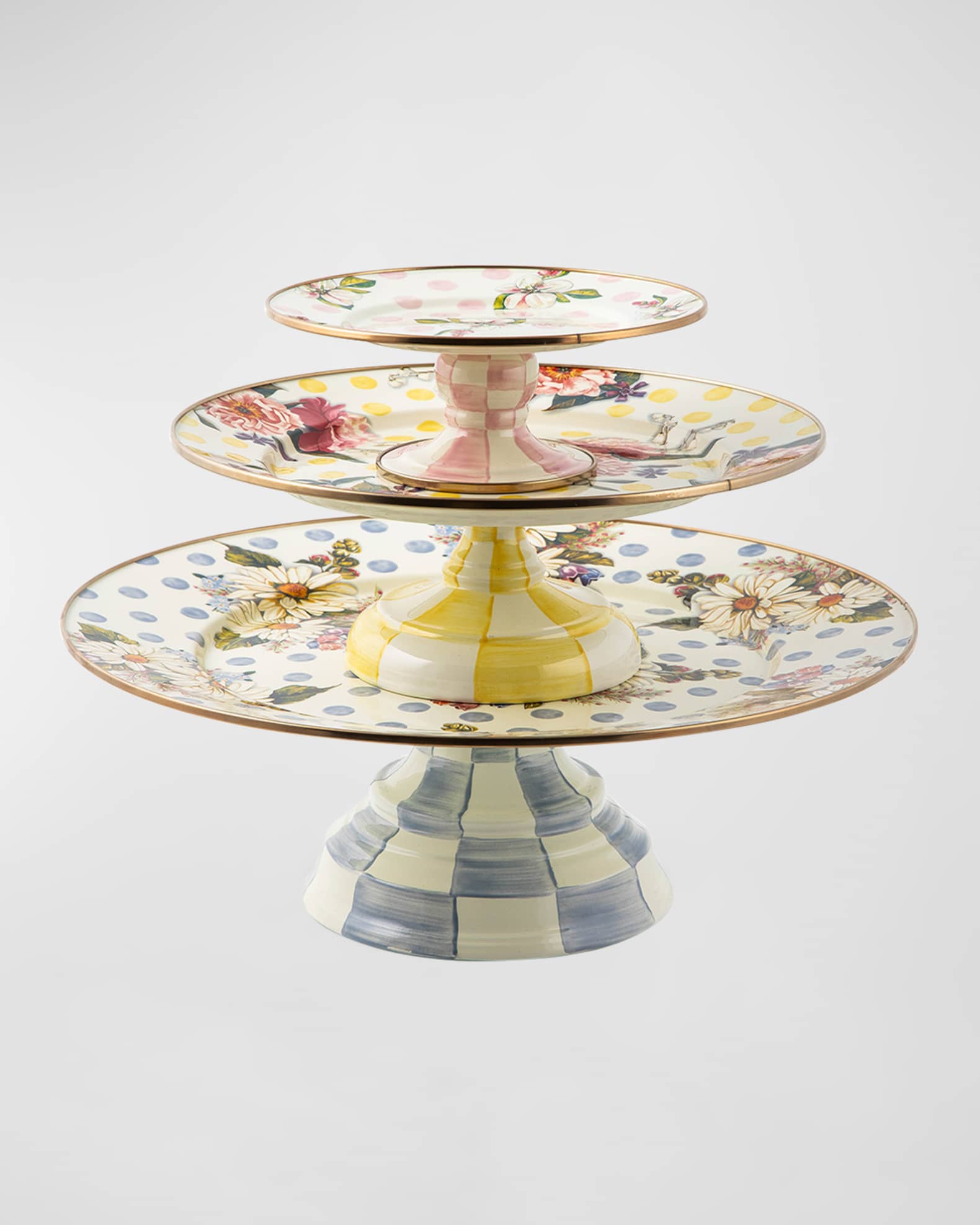 Wildflowers Enamel Pedestal Platters | Neiman Marcus